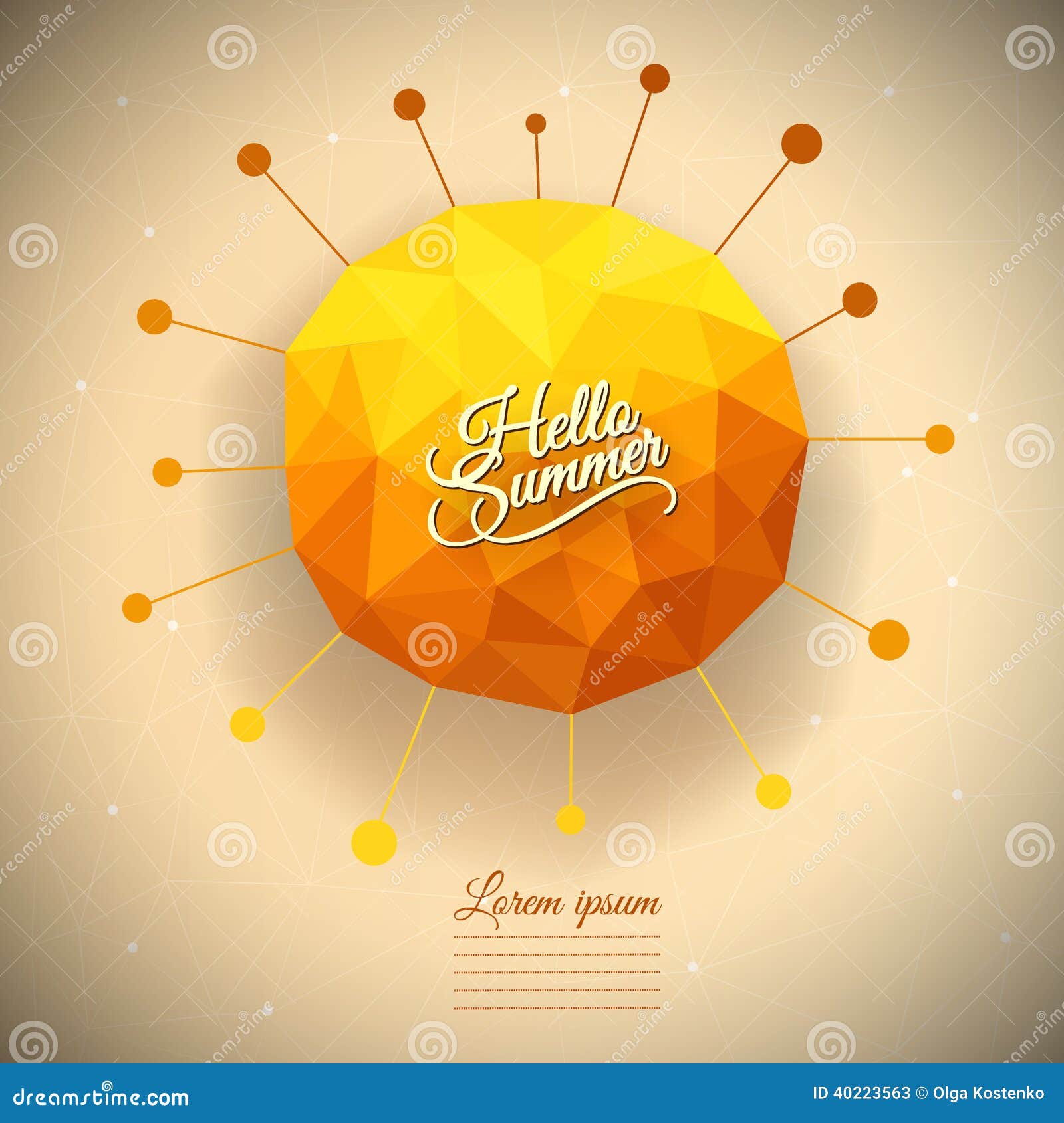 Vector triangle summer sun stock vector. Illustration of digital - 40223563