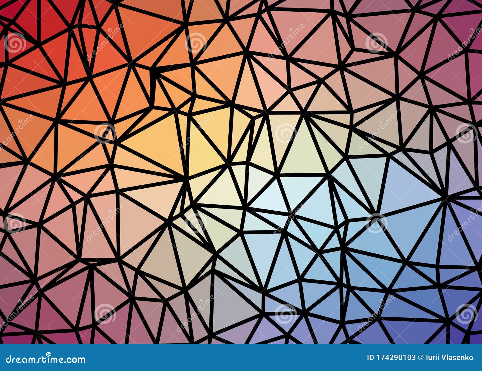Abstract Low Polygon Gradient Generative Art Background Illustration ...