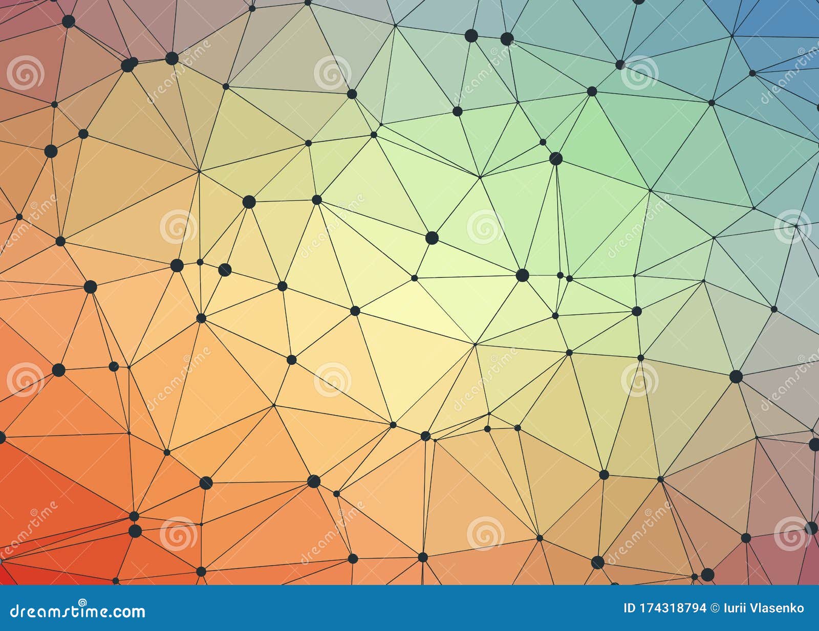 Abstract Low Polygon Gradient Generative Art Background Illustration ...