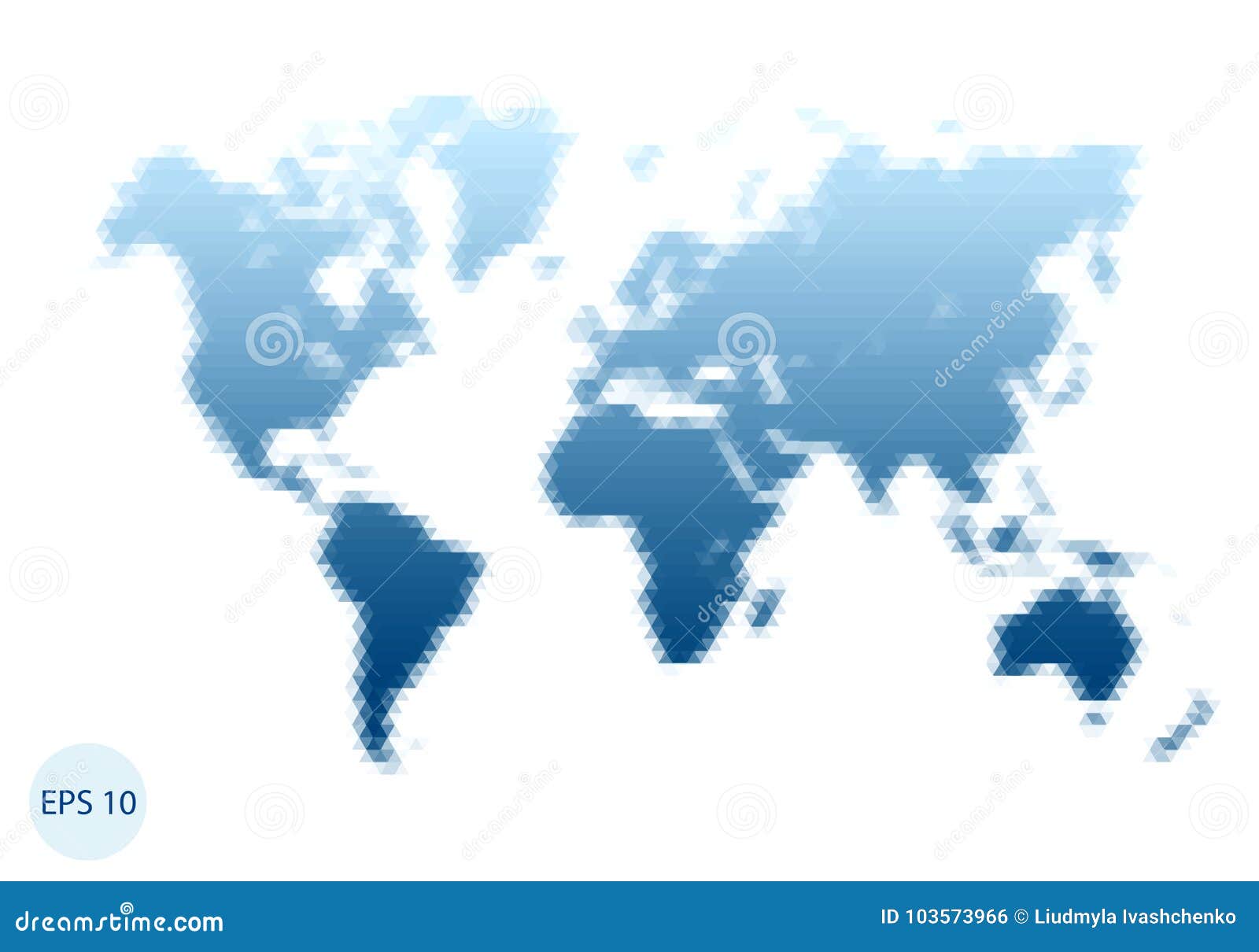 Triangle World Map. Blue Map Stock Vector - Illustration of abstract ...