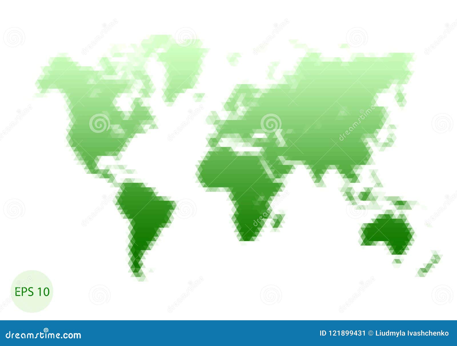 Vector Triangle World Map. Green Big Map. Stock Vector - Illustration ...