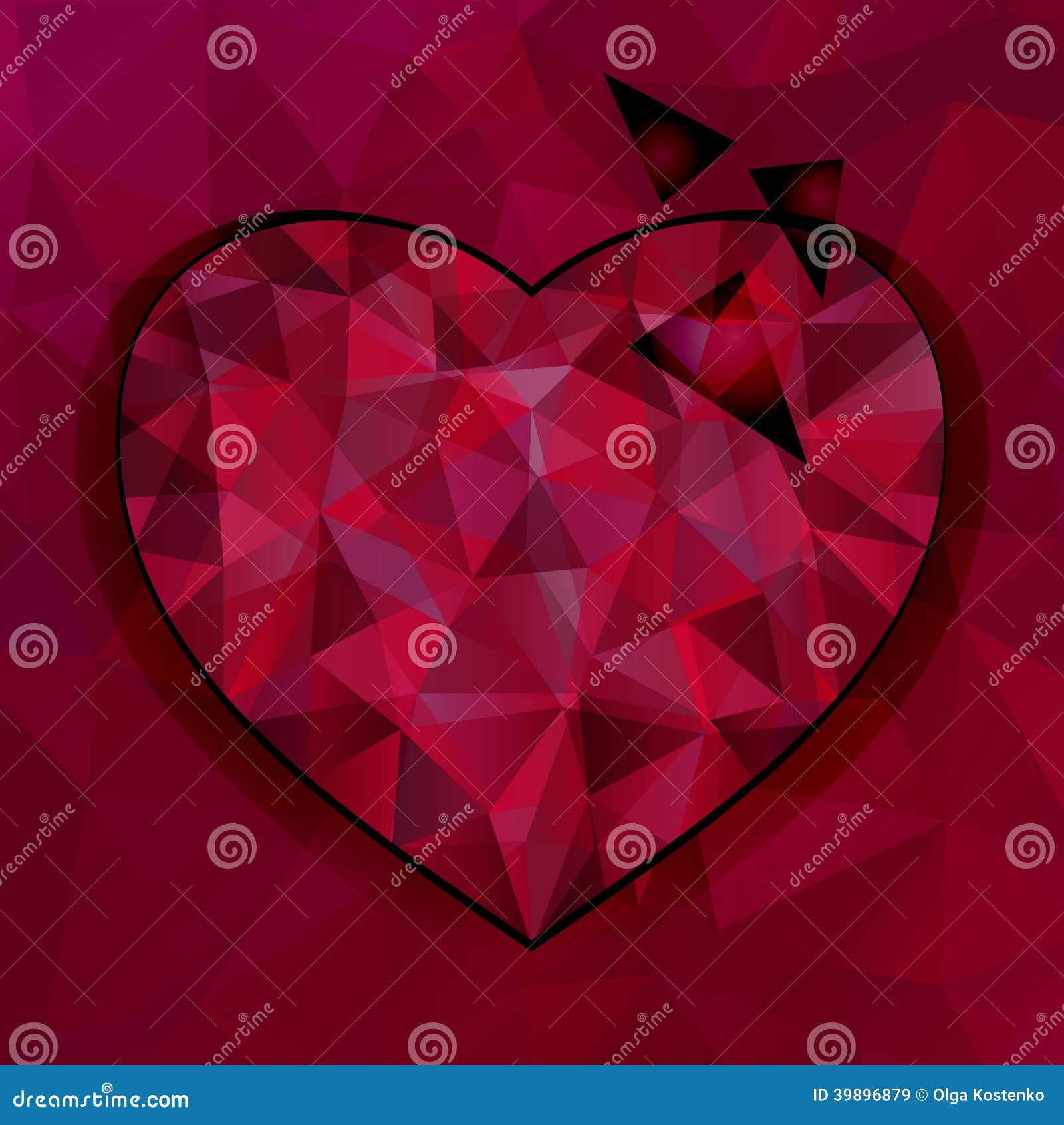 Vector Triangles Heart Background Stock Illustration - Illustration of ...