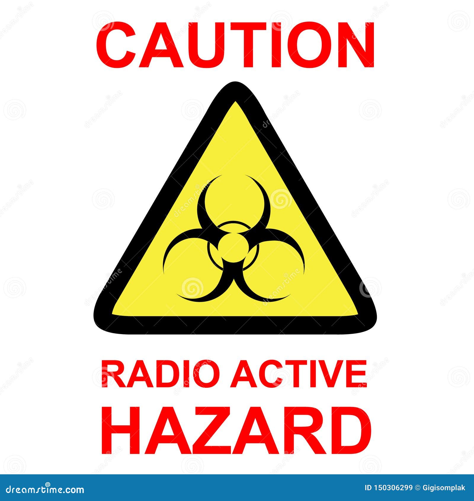 Simple Vector Triangular Caution Sign, Radio Active Hazard, Isolated on ...