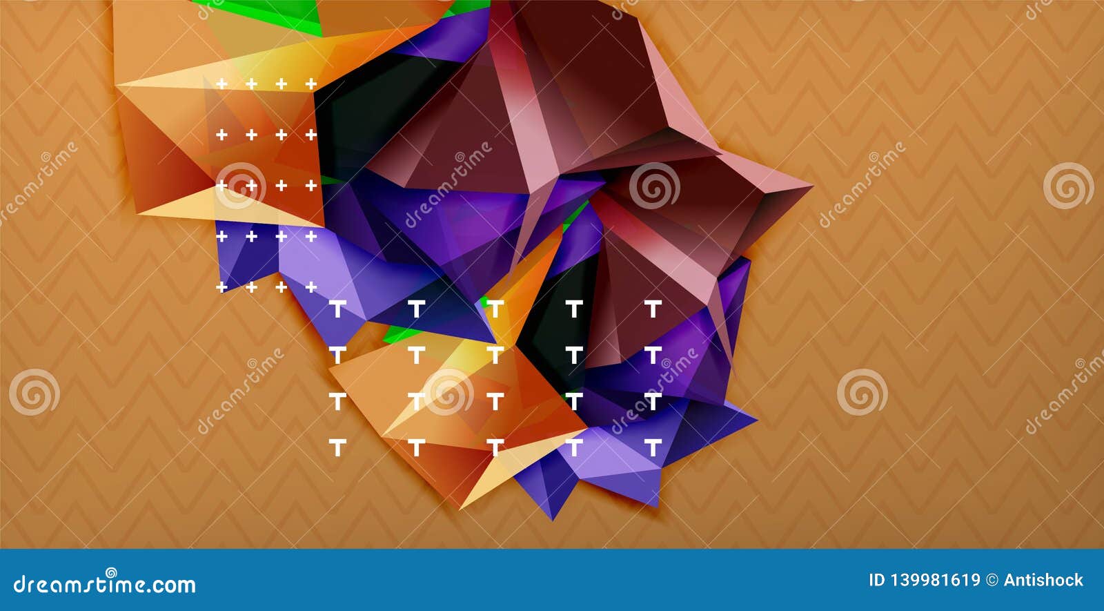 Vector Triangular 3d Geometric Shapes Background, Modern Poster Design ...