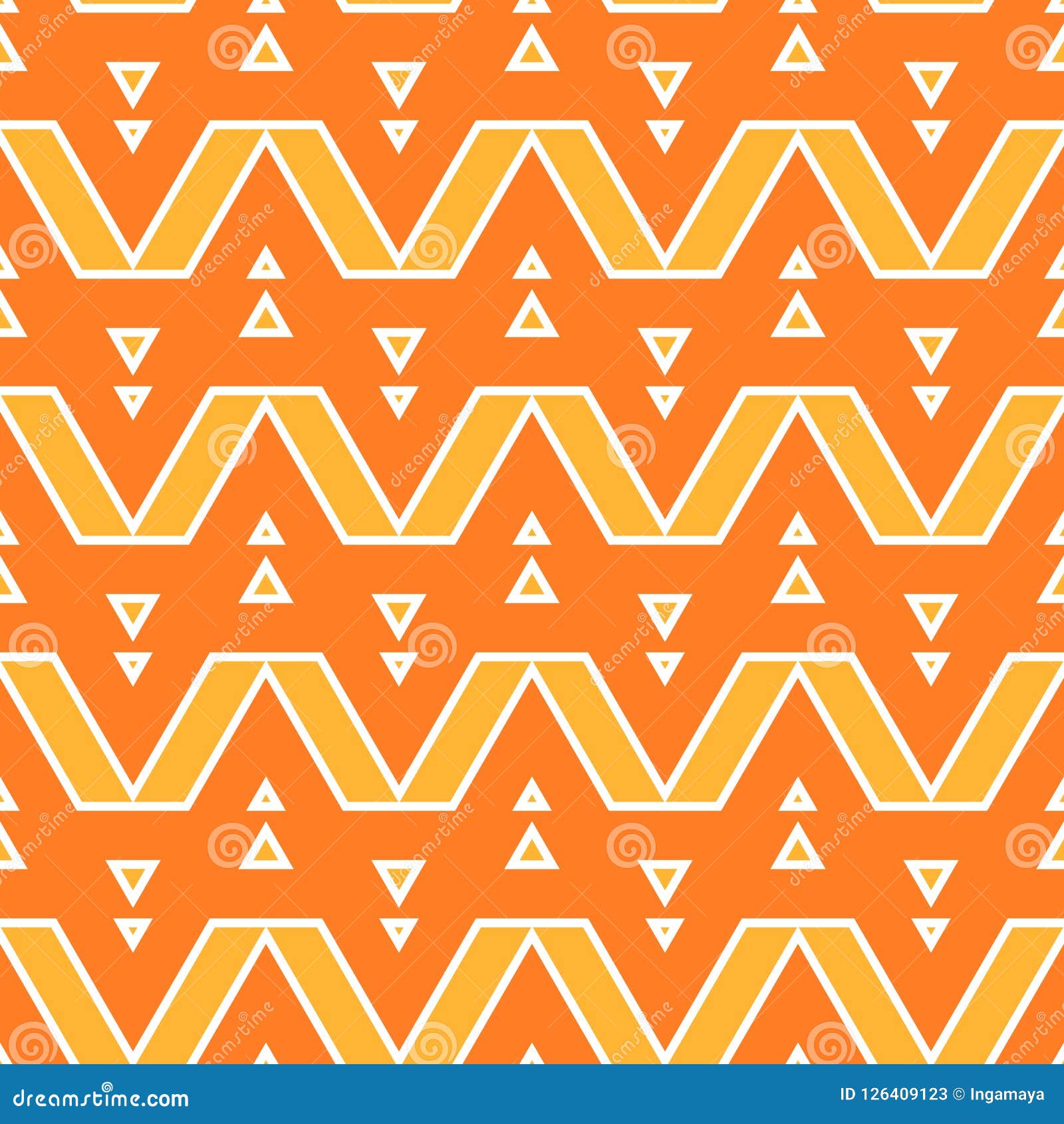 Vector Triangular Geometric Seamless Patterns. Orange with Yellow ...