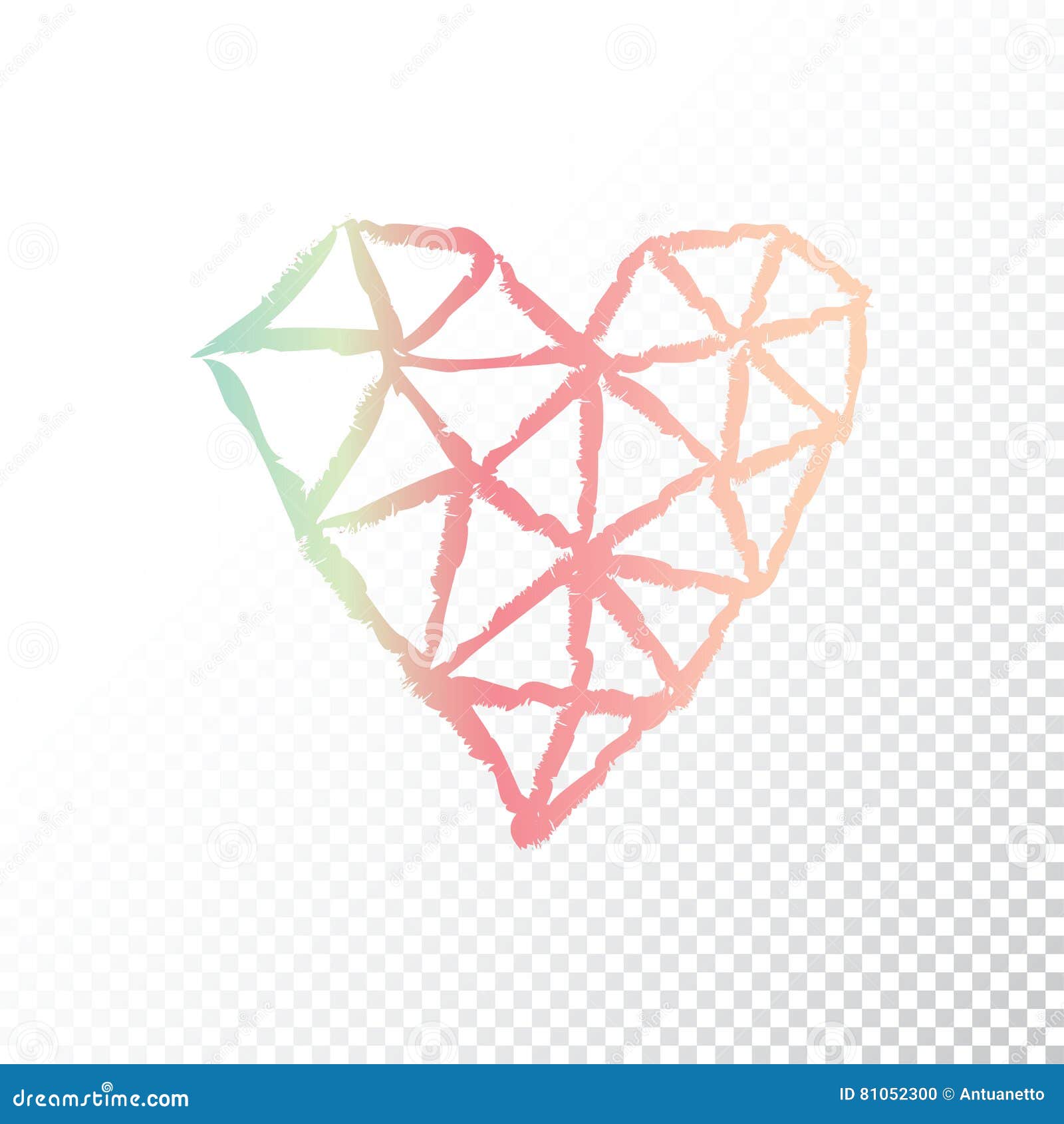 Vector Triangular heart stock vector. Illustration of romantic - 81052300
