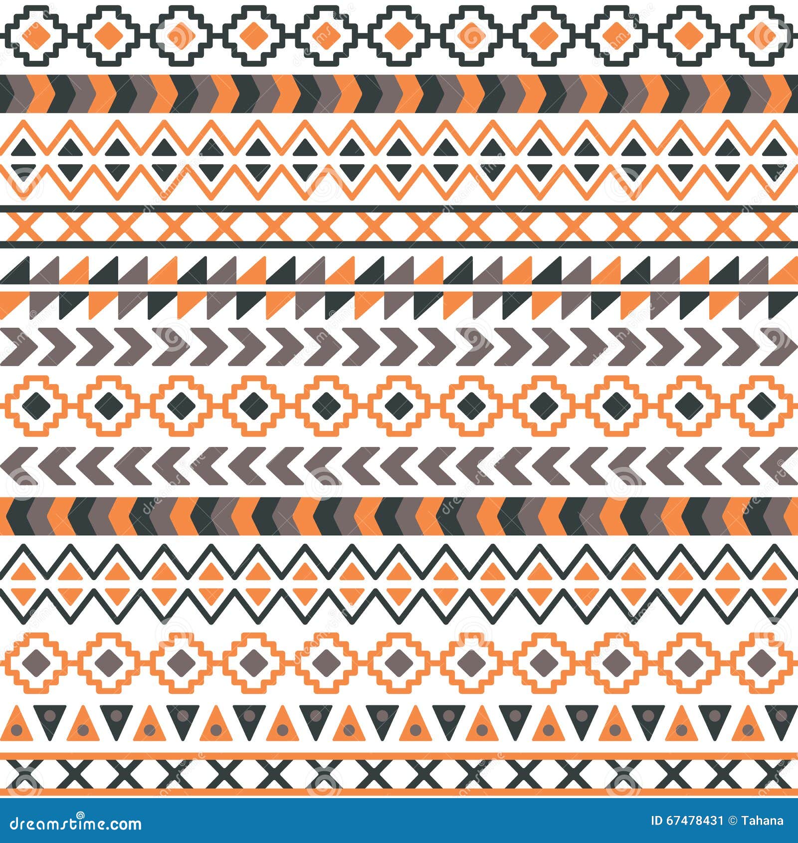 Vector Tribal Aztec Seamless Pattern Stock Vector - Illustration of ...
