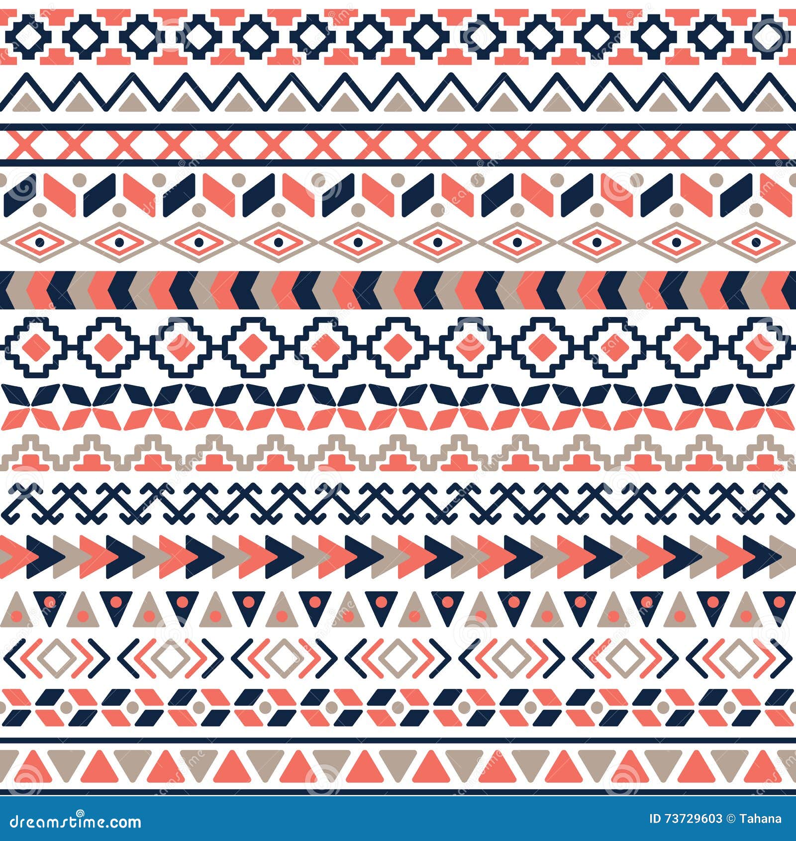 Tribal Aztec Ethnic Borders Cartoon Vector | CartoonDealer.com #72282613