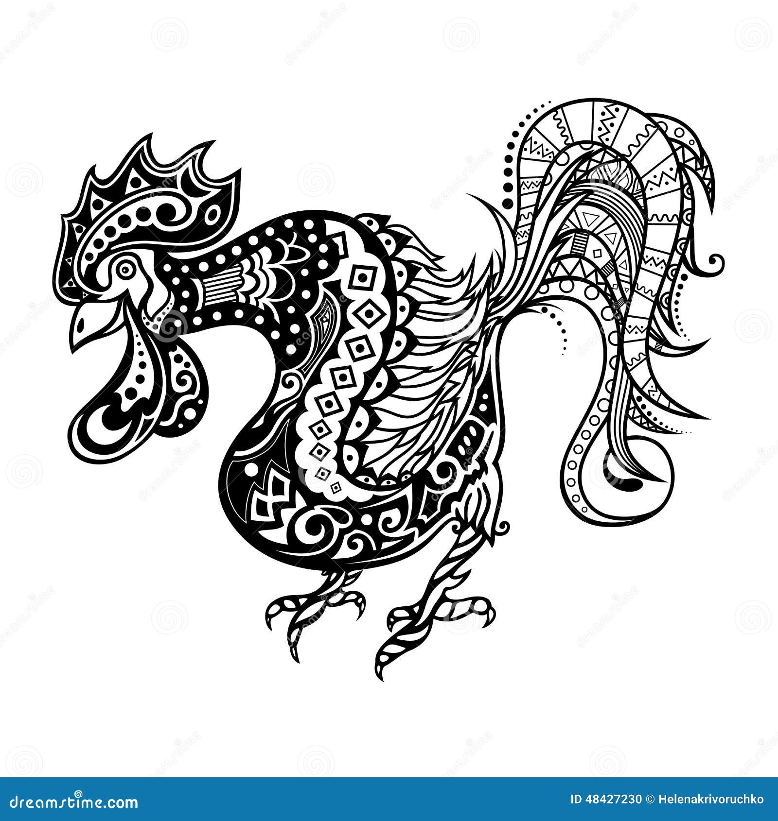 Rooster Drawing Tattoo