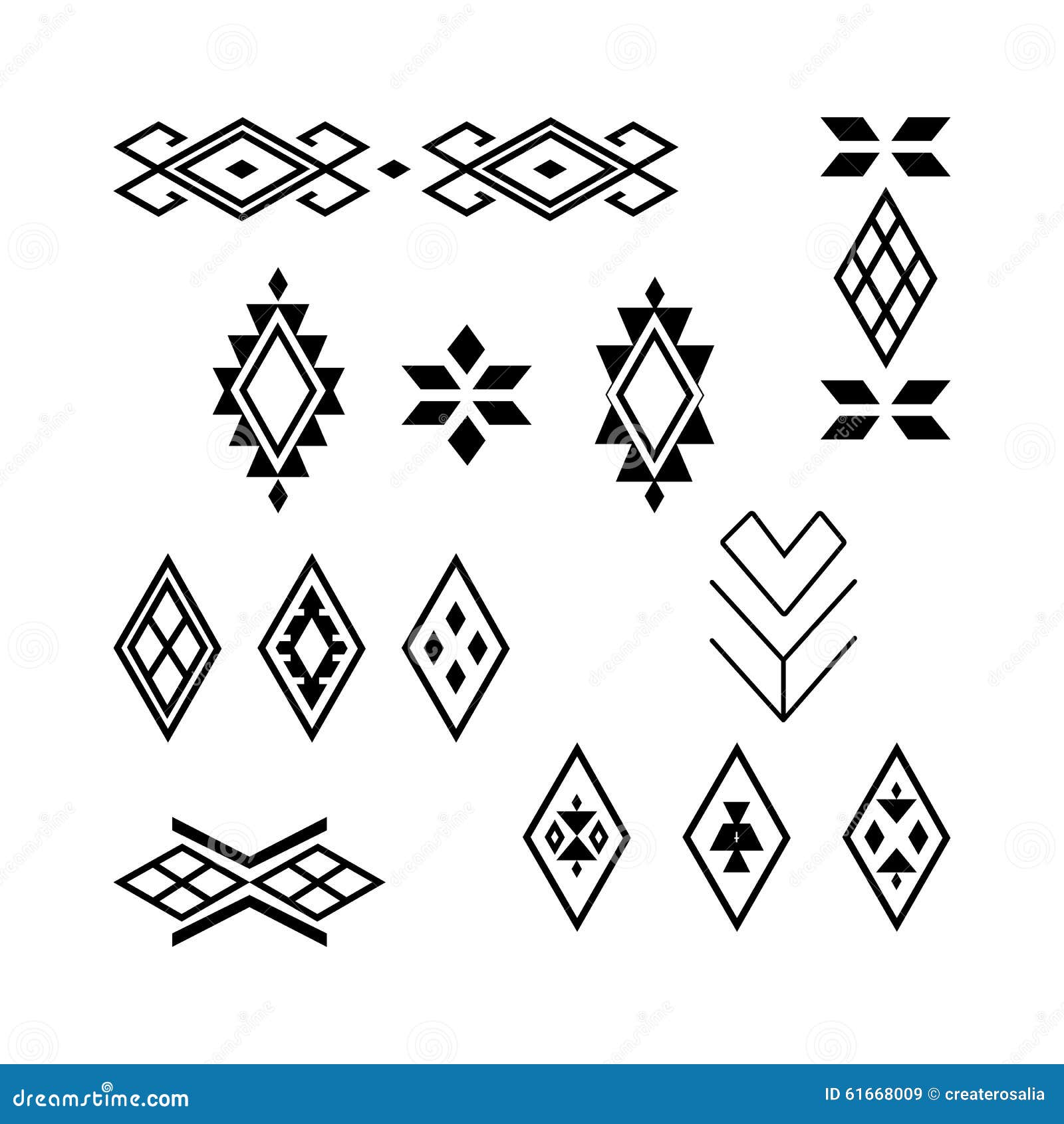 Vector Tribal Elements, Ethnic Collection. Stock Vector - Illustration of graphic, hand: 61668009