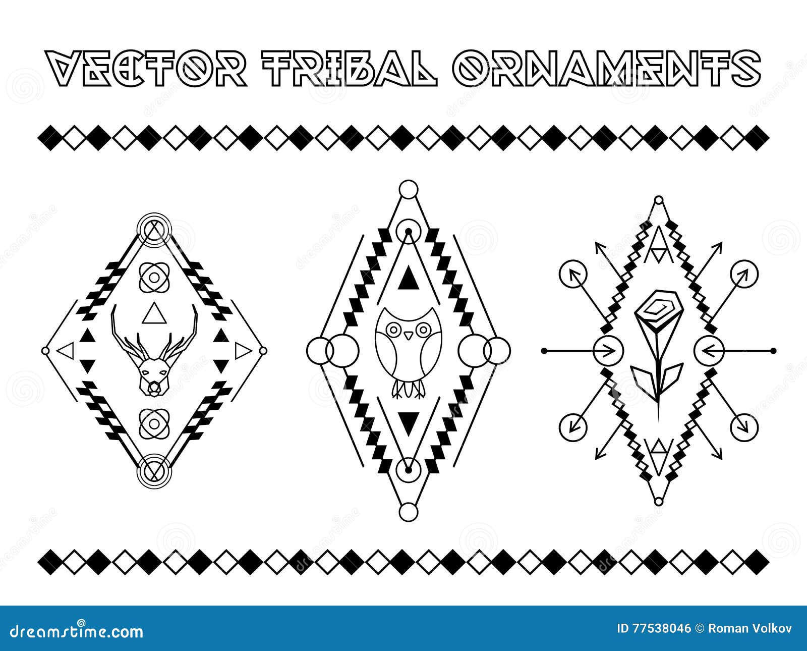 Vector Tribal Emblems stock vector. Illustration of black - 77538046