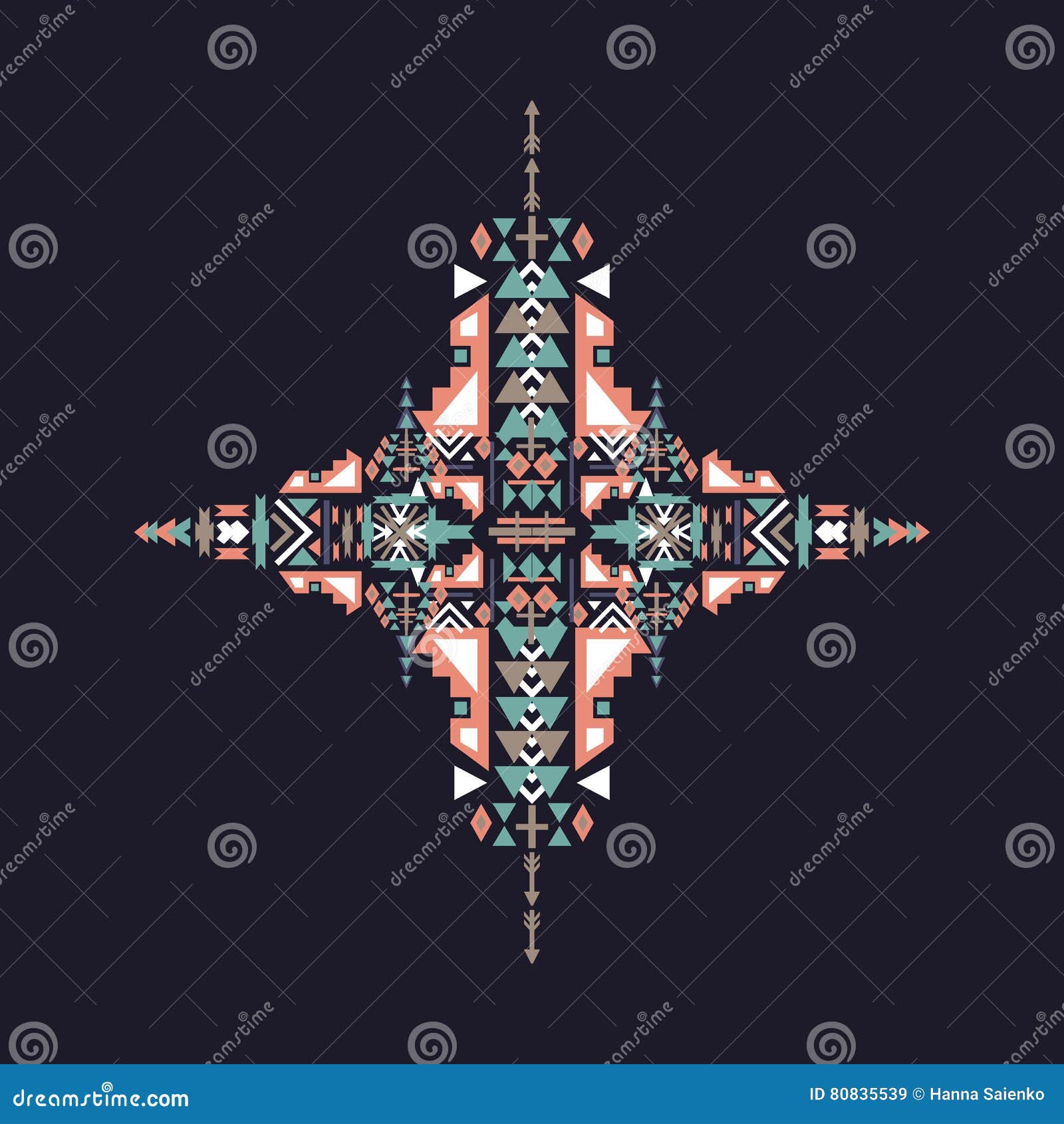 Vector Tribal Ethnic Ornament. Aztec Decor Elements. Tribal Elements ...