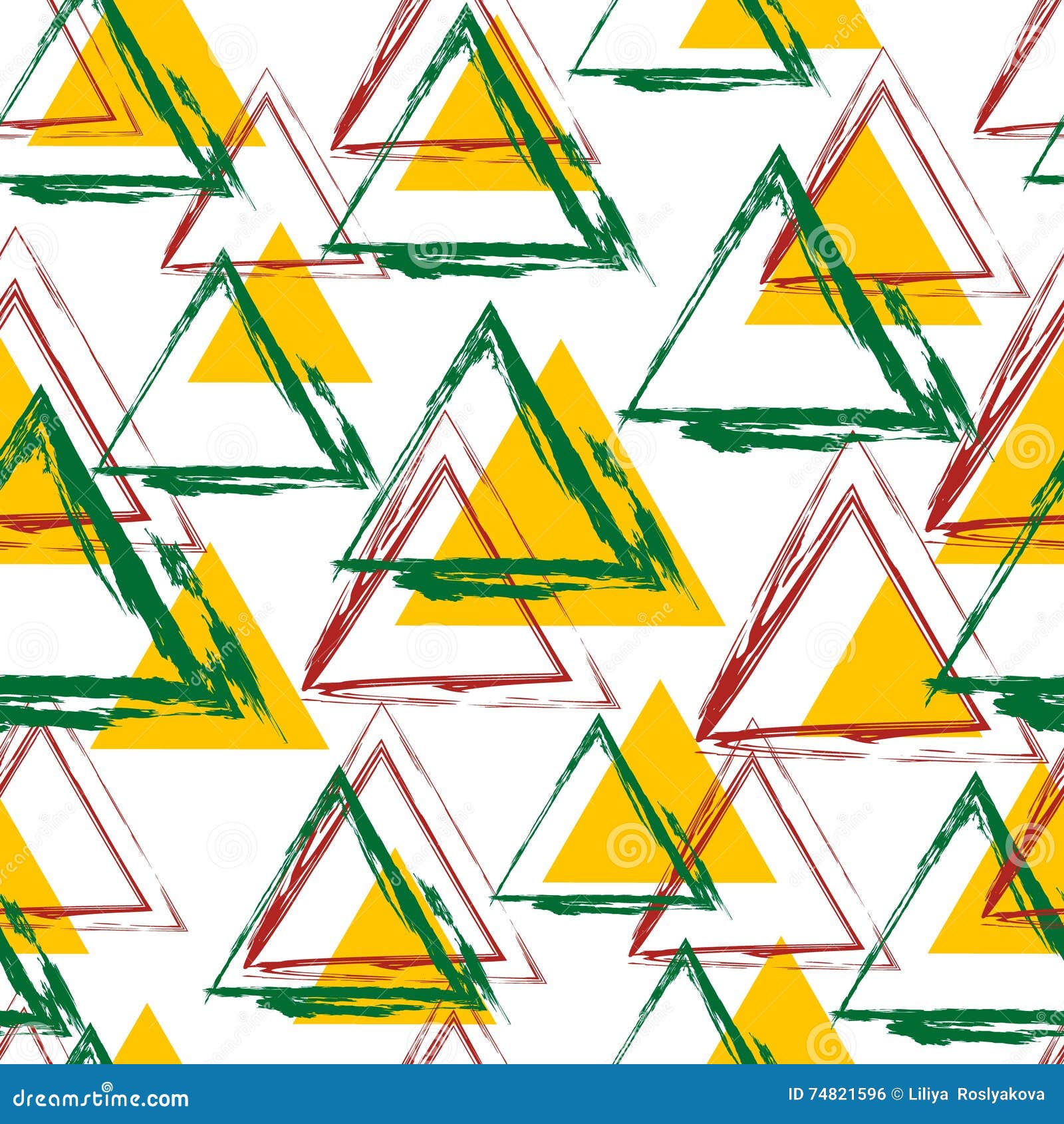 Vector Tribal Inspired Seamless Geometric Pattern with Triangles Stock ...
