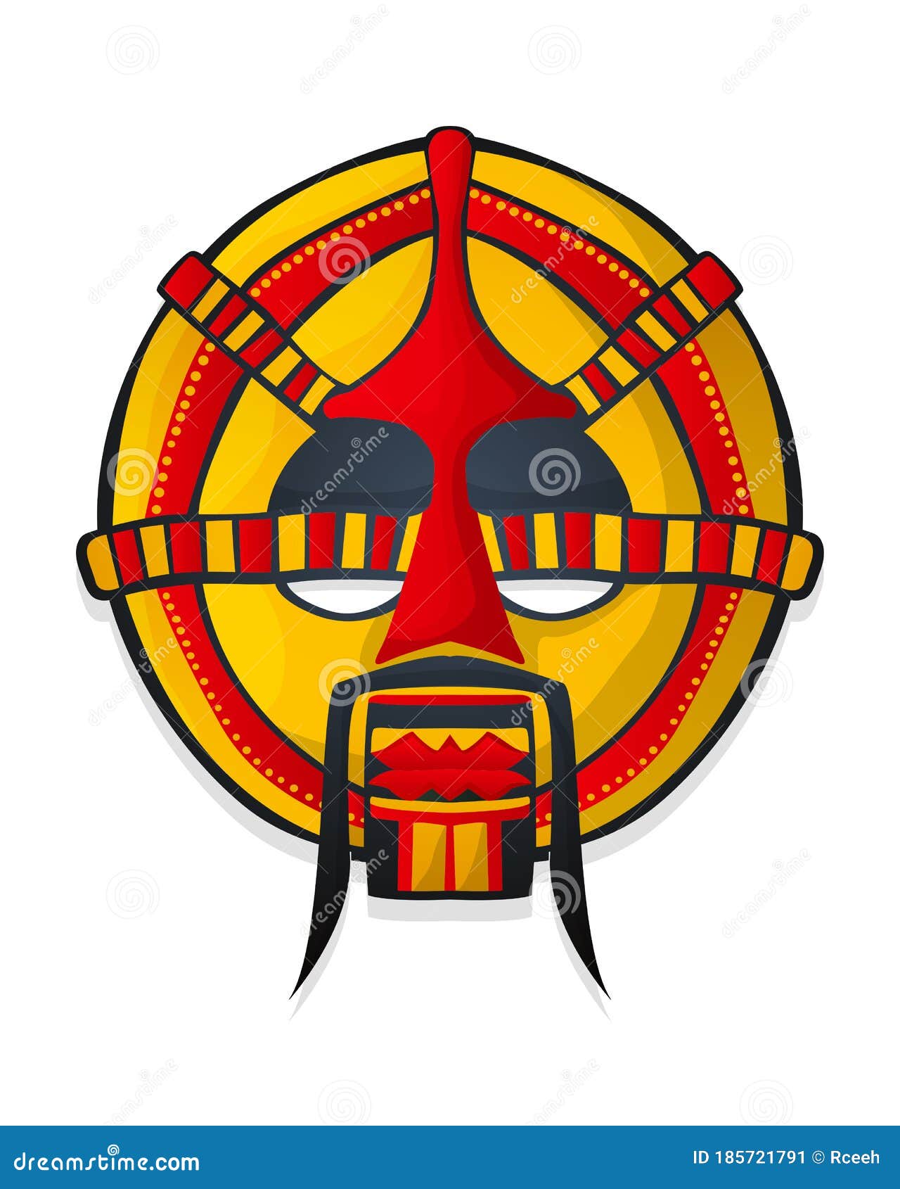 Vector tribal mask 16 stock vector. Illustration of craft - 185721791