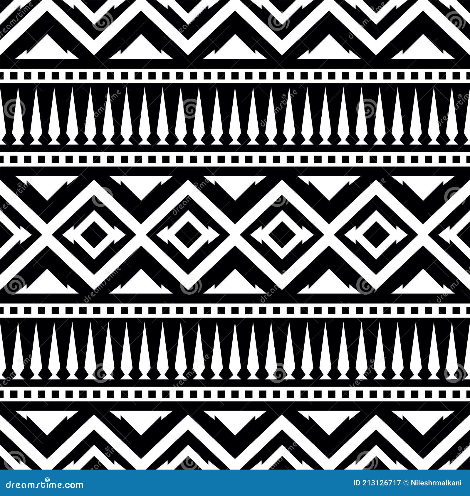 Vector Tribal Pattern with Geometrical Shapes Stock Vector ...