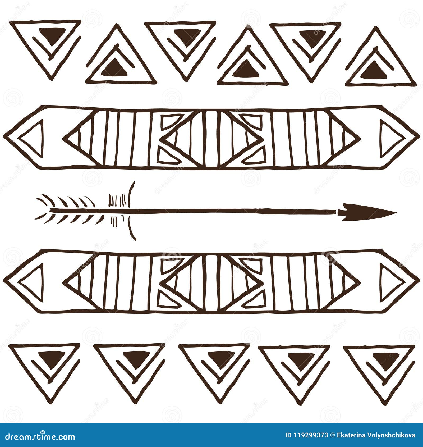 Vector Tribal Patterns, Ethnic Cards for Design Stock Vector ...