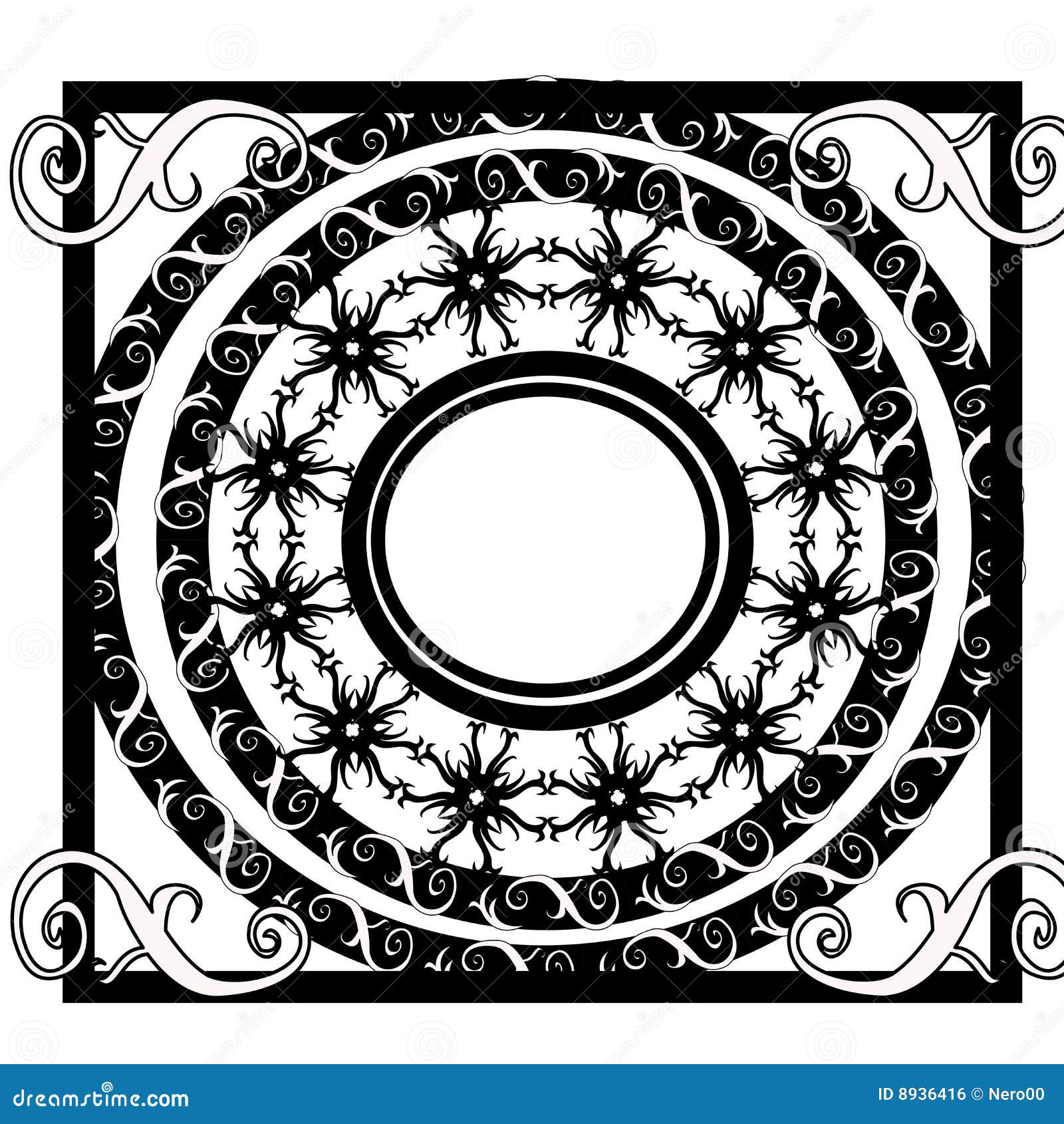 Vector tribal round stock vector. Illustration of design - 8936416