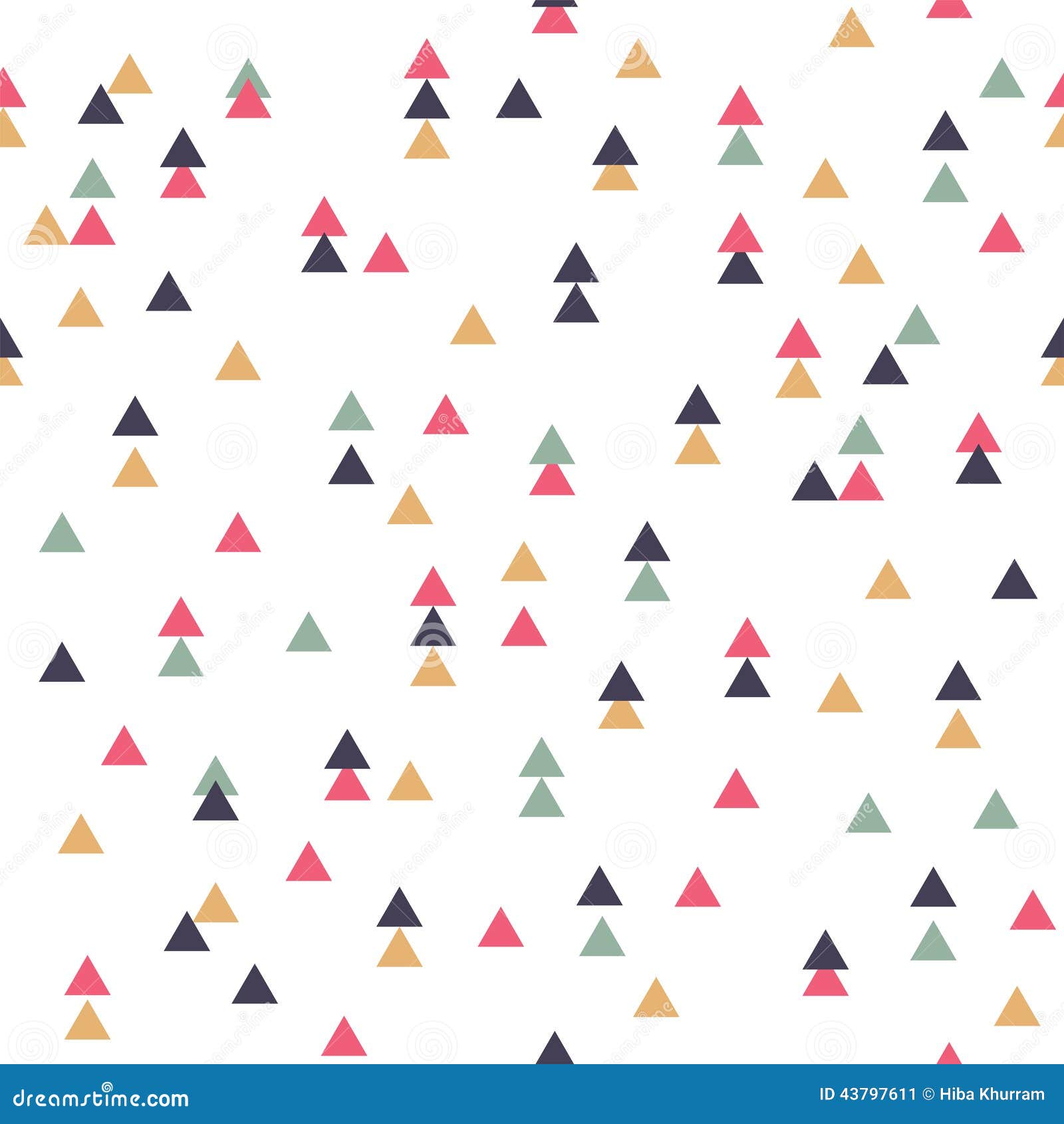 Vector Tribal Seamless Geometric Pattern with Triangles Stock Vector ...