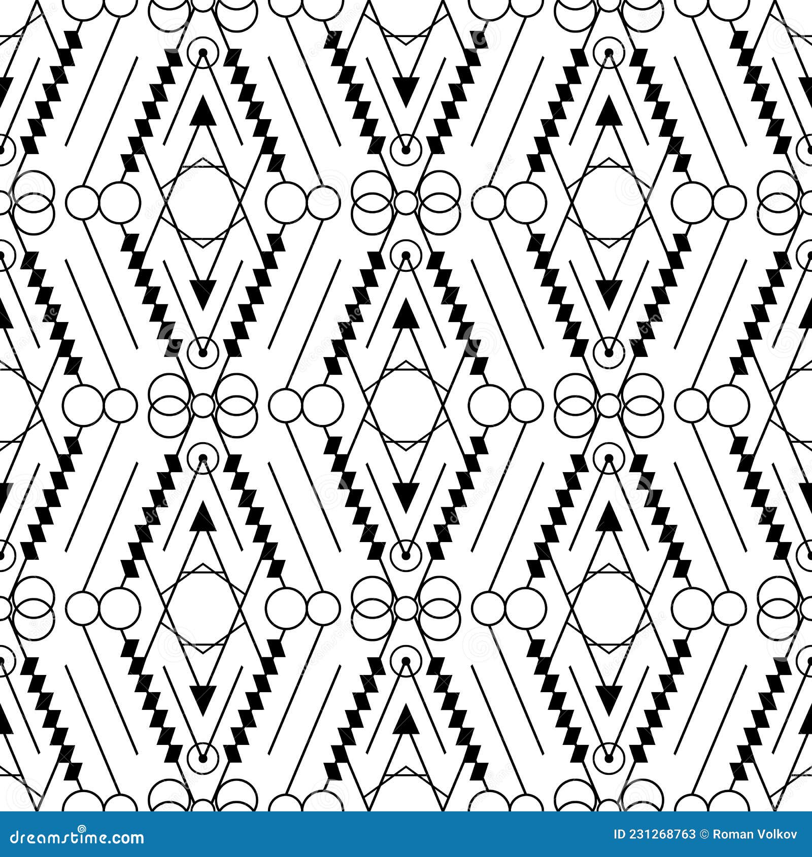 Vector Tribal Seamless Pattern Stock Vector - Illustration of seamless ...