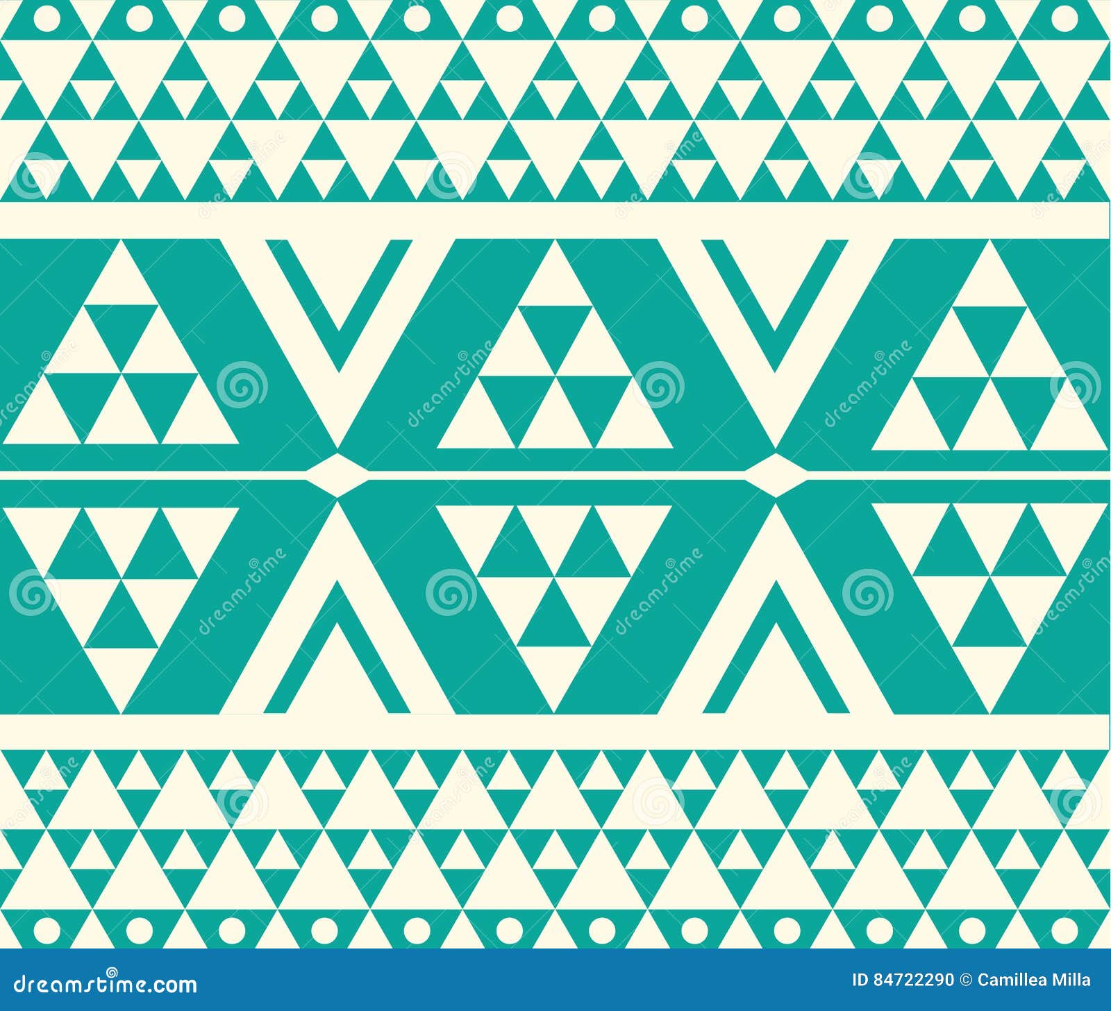 Vector Tribal Teal and White Ethnic Pattern Illustration Stock Vector ...