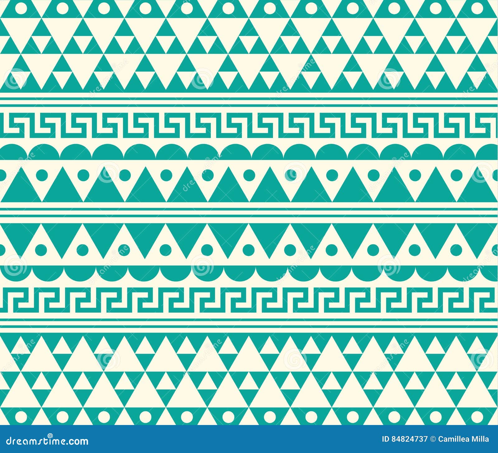 Vector Tribal Teal and White Ethnic Pattern Illustration Stock Vector ...