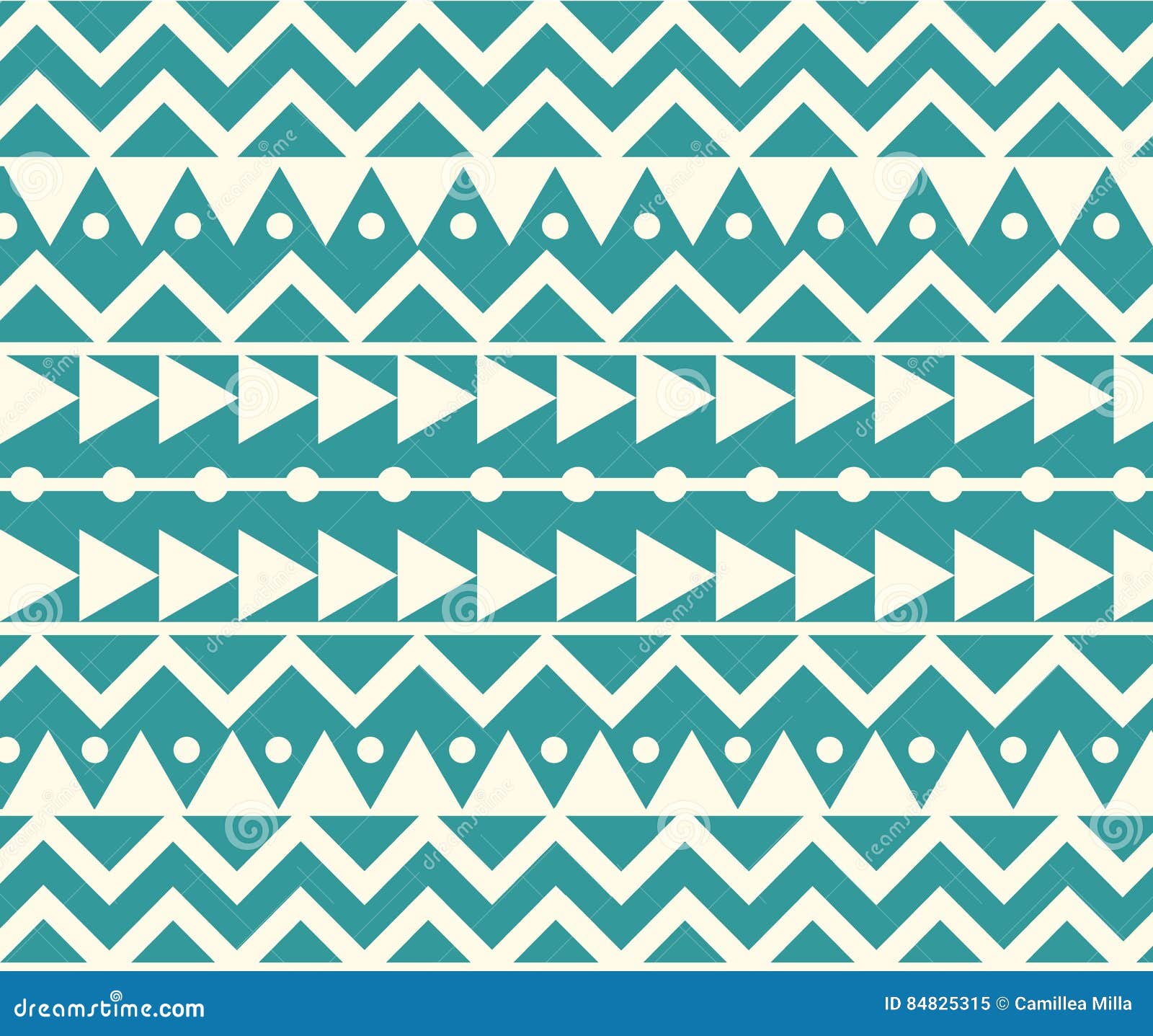 Vector Tribal Teal and White Ethnic Pattern Illustration Stock Vector ...