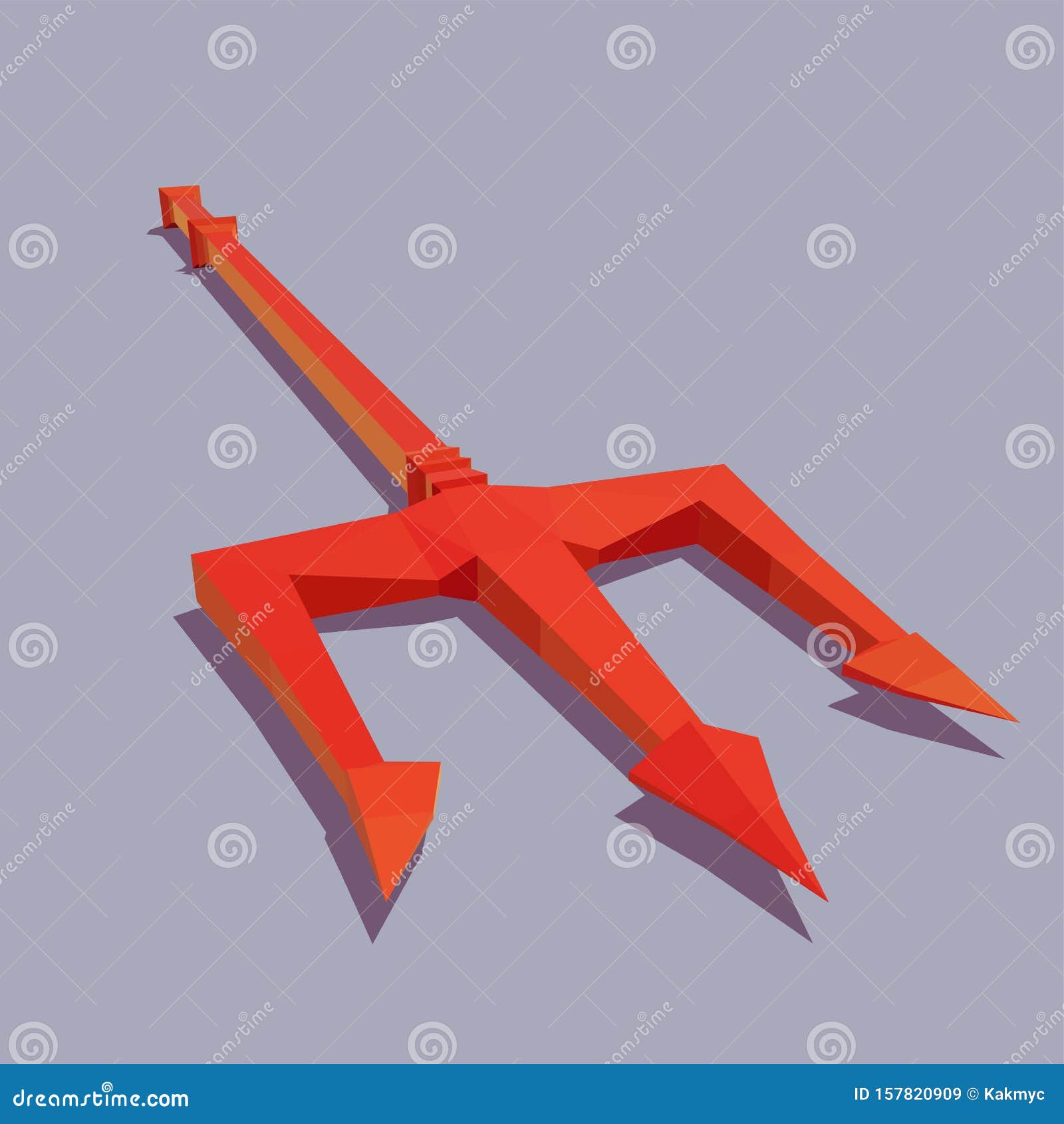 Vector Red Trident Of The Devil Isolated On Transparent Checkered ...