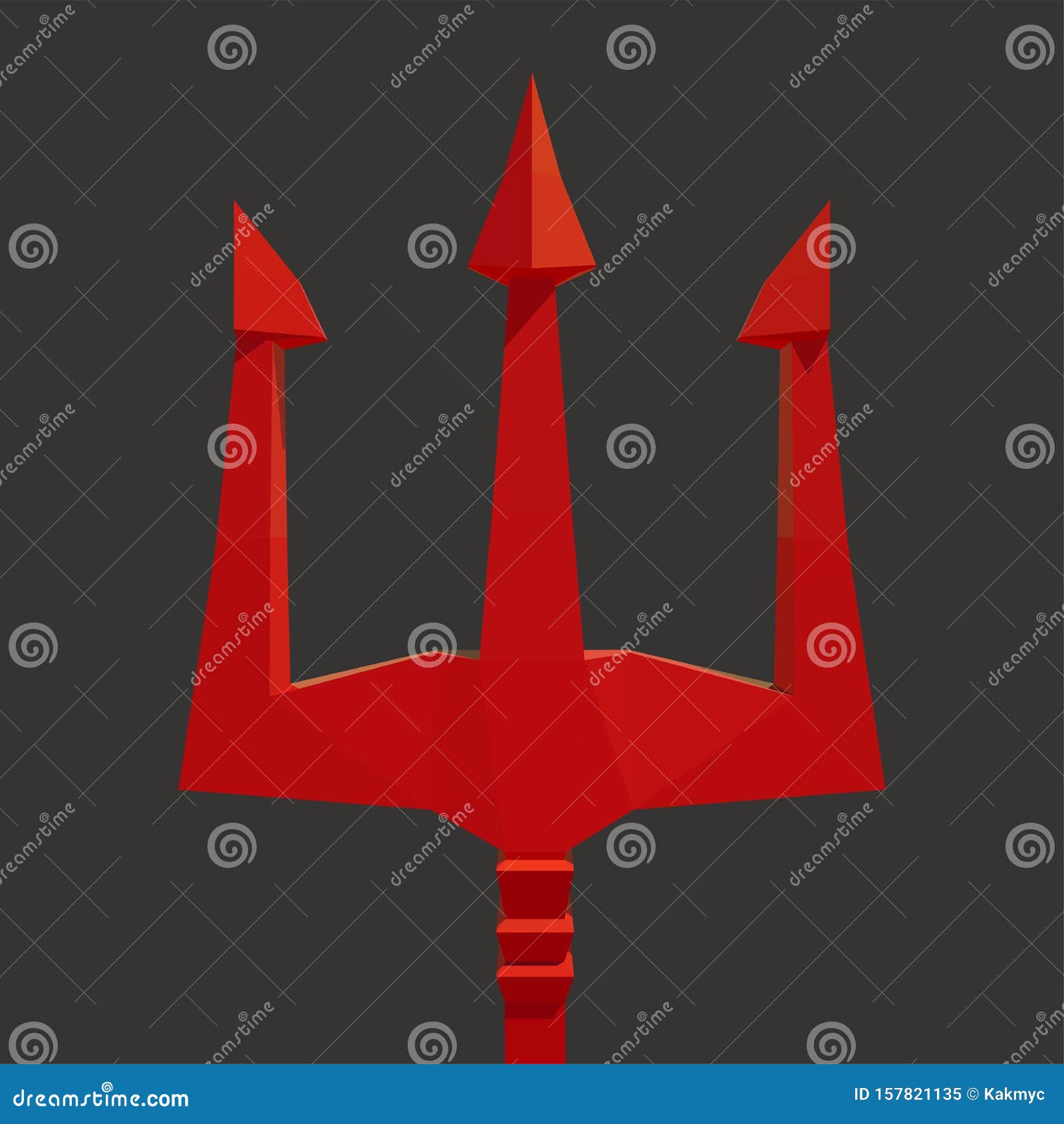 Vector Red Trident Of The Devil Isolated On Transparent Checkered ...