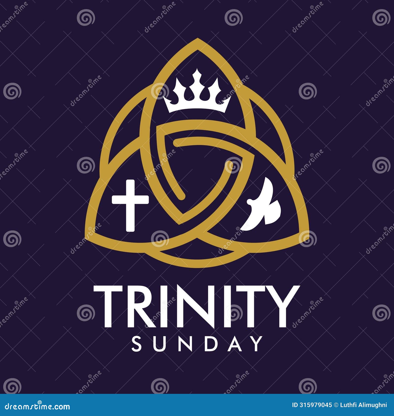 Vector Trinity Sunday Poster Template Stock Illustration - Illustration ...