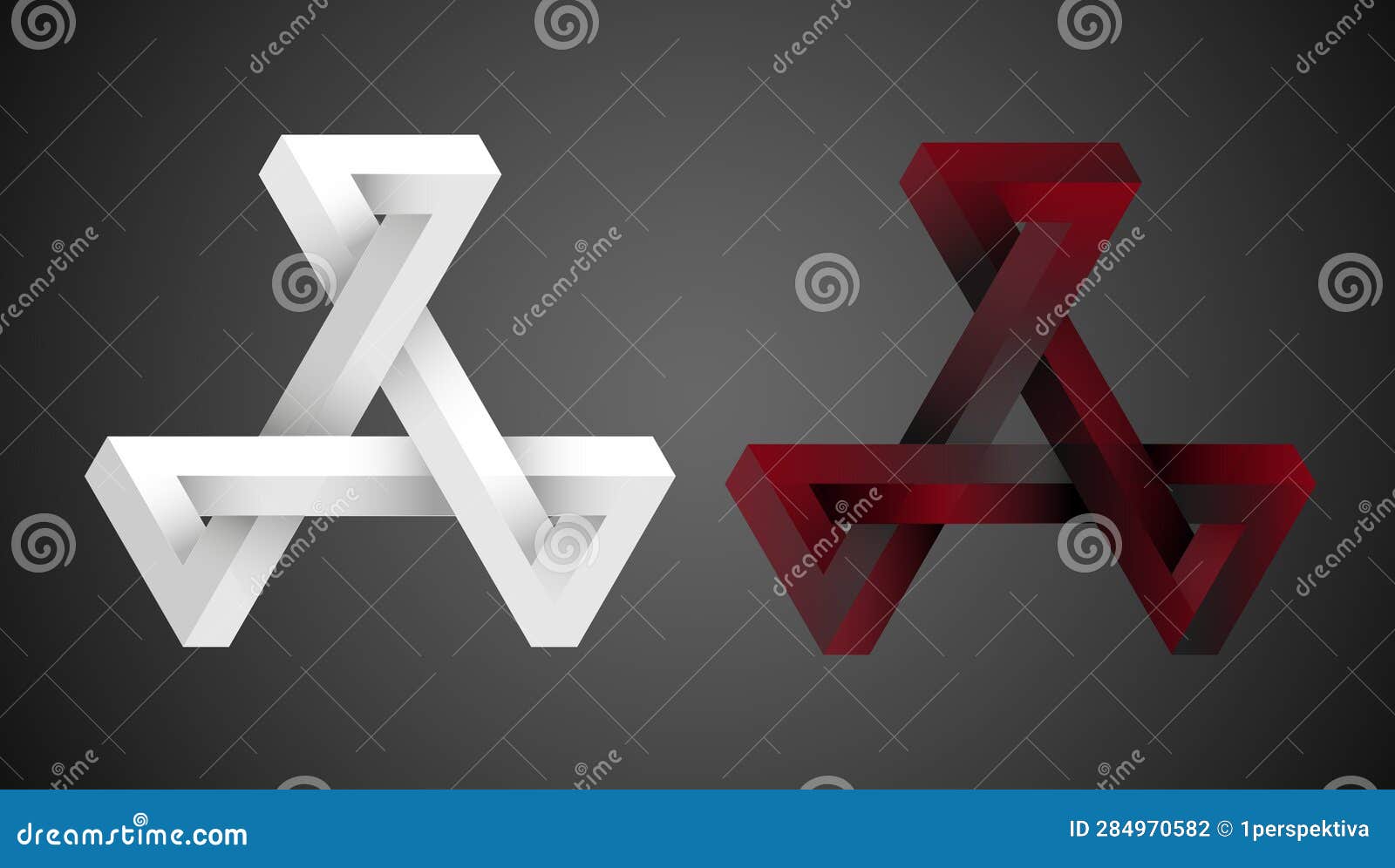 Vector Triple Impossible Triangle - Optical Illusion Stock Vector ... Vector Triple Impossible Triangle - Optical Illusion Stock Vector ...