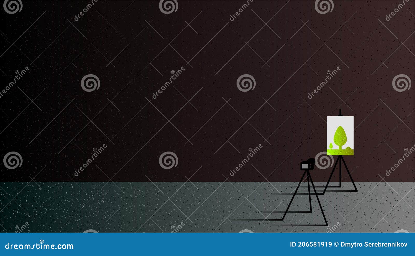 Vector Tripods in Paper Art Style Stock Illustration - Illustration of ...