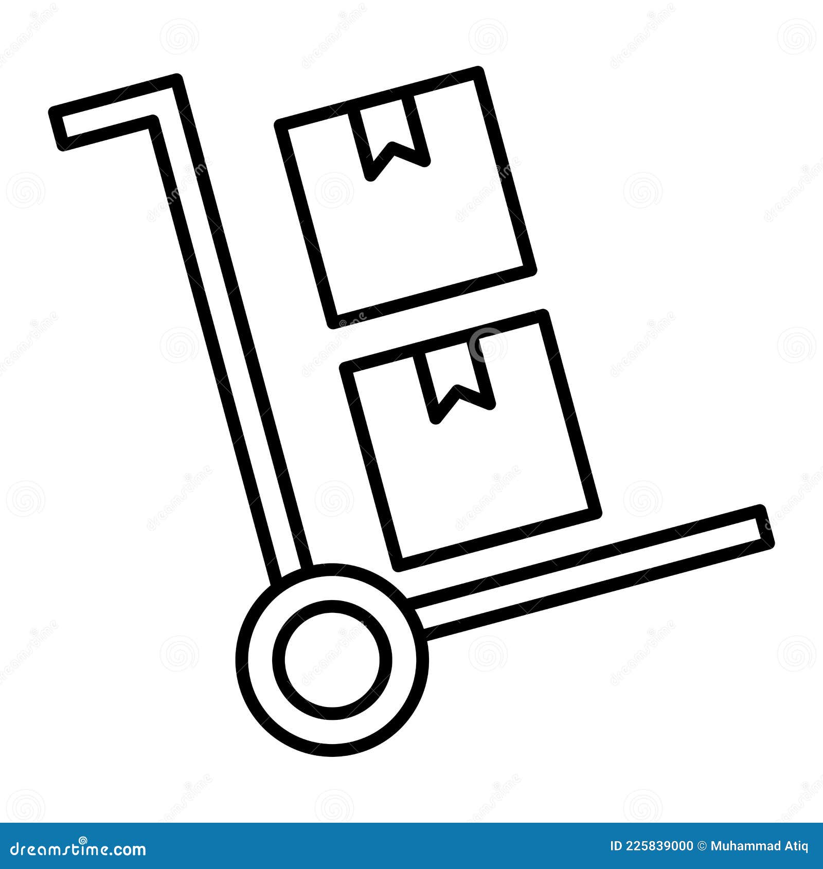 Vector Trolley Outline Icon Design Stock Vector - Illustration of line ...