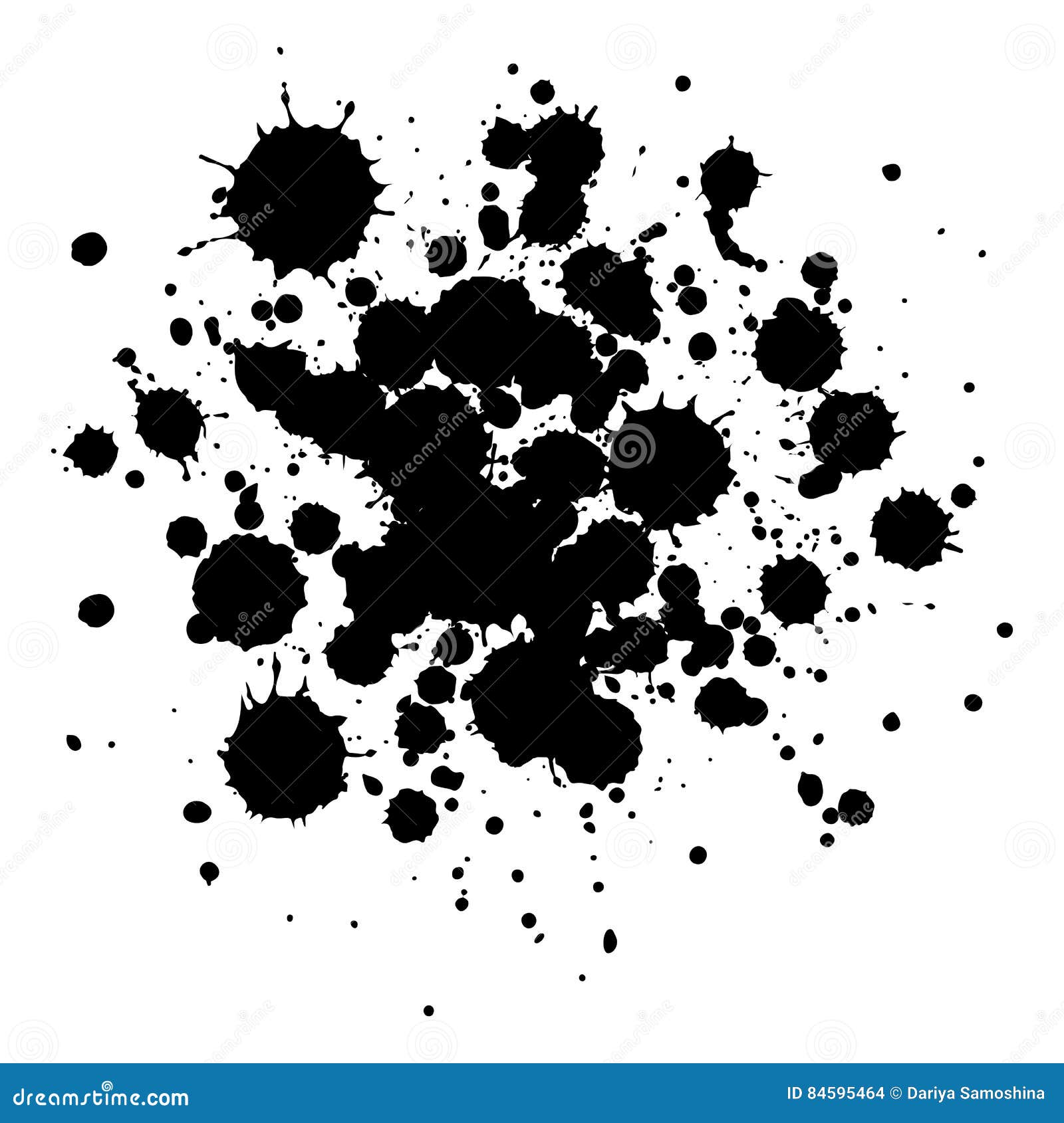 Vector Tropfen Der Farbe Und Der Flecke, Tintenflecken Vektor Abbildung ...