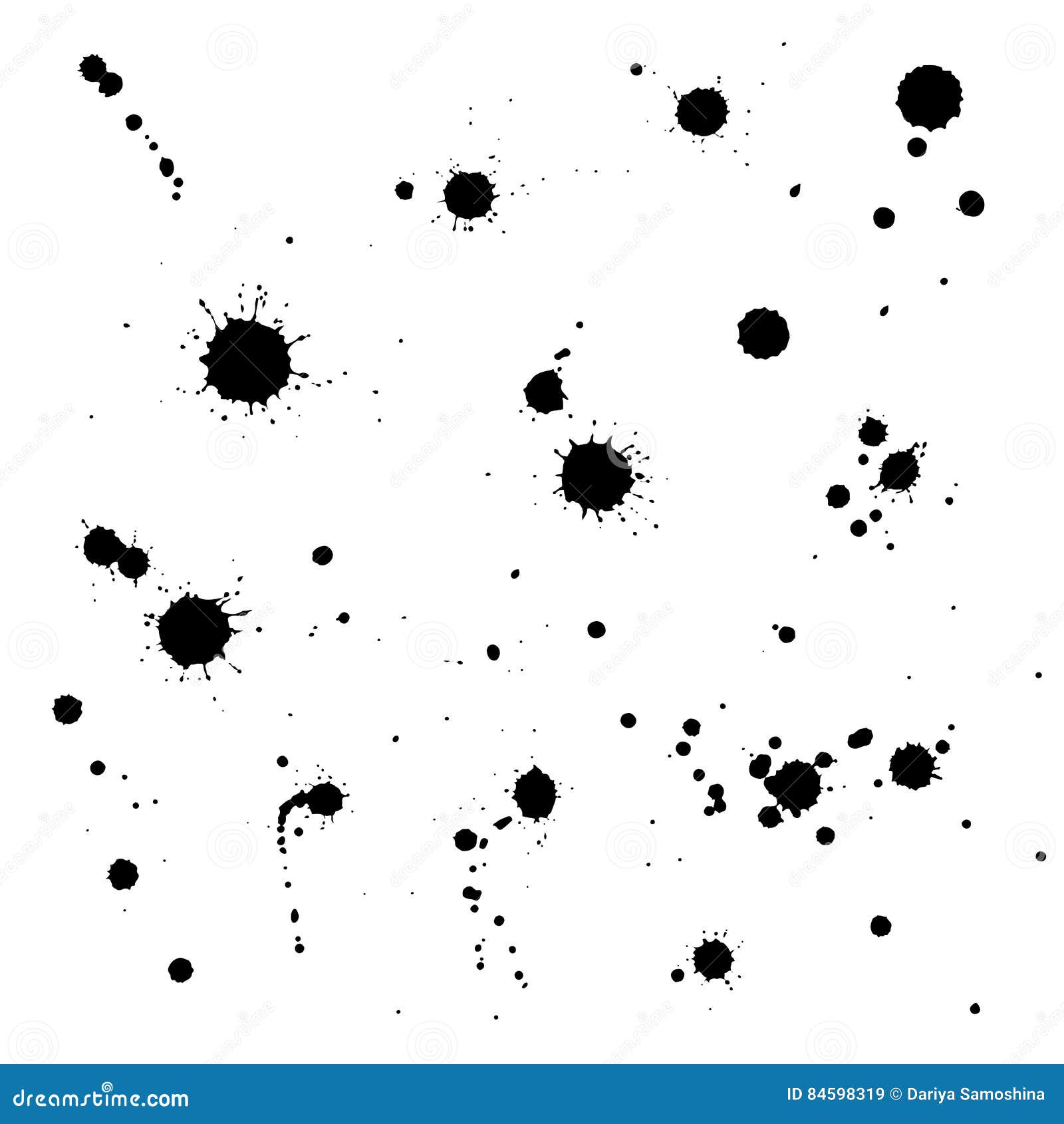 Vector Tropfen Der Farbe Und Der Flecke, Tintenflecken Vektor Abbildung ...