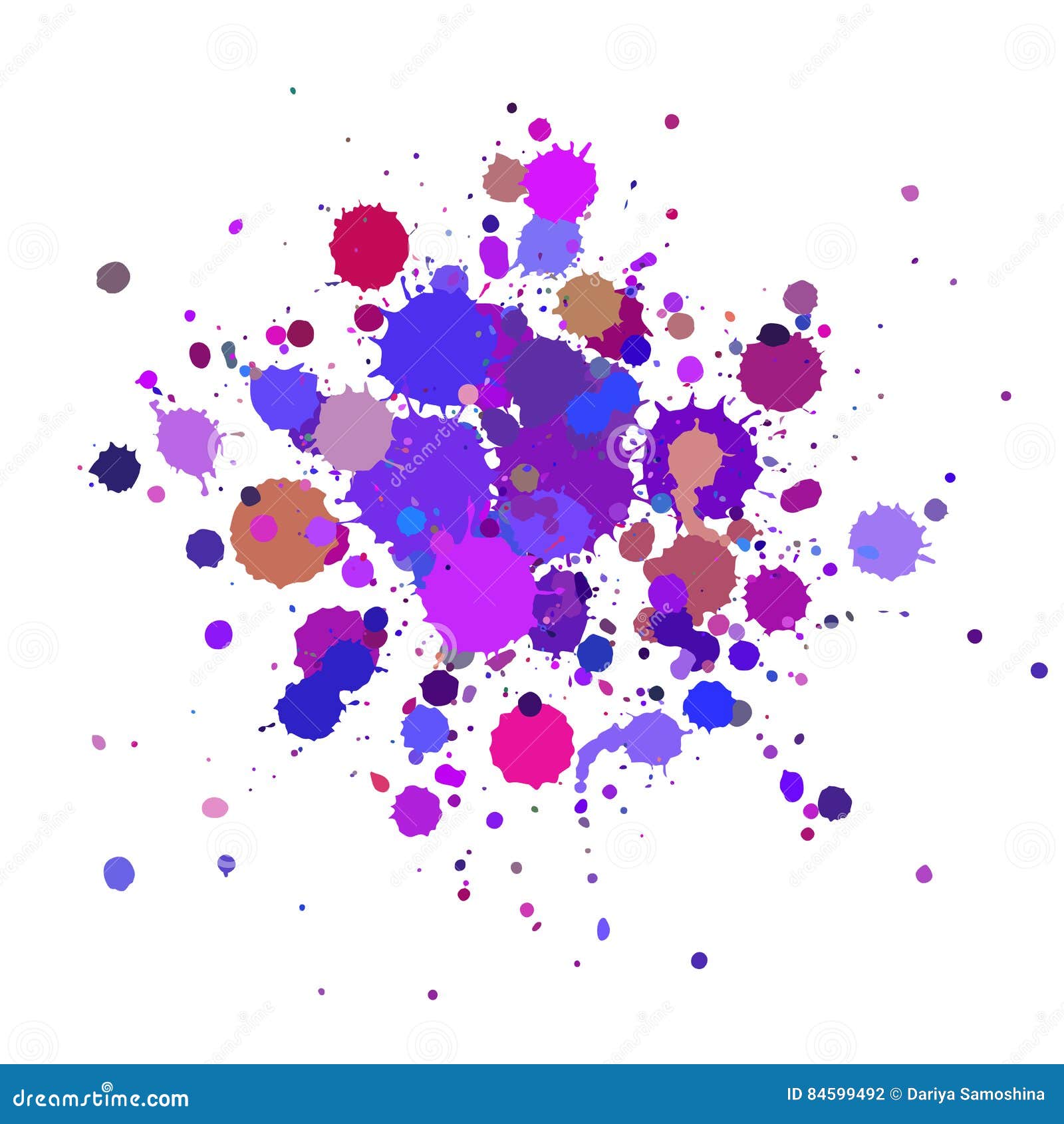 Vector Tropfen Der Farbe Und Der Flecke, Tintenflecken Stock Abbildung ...