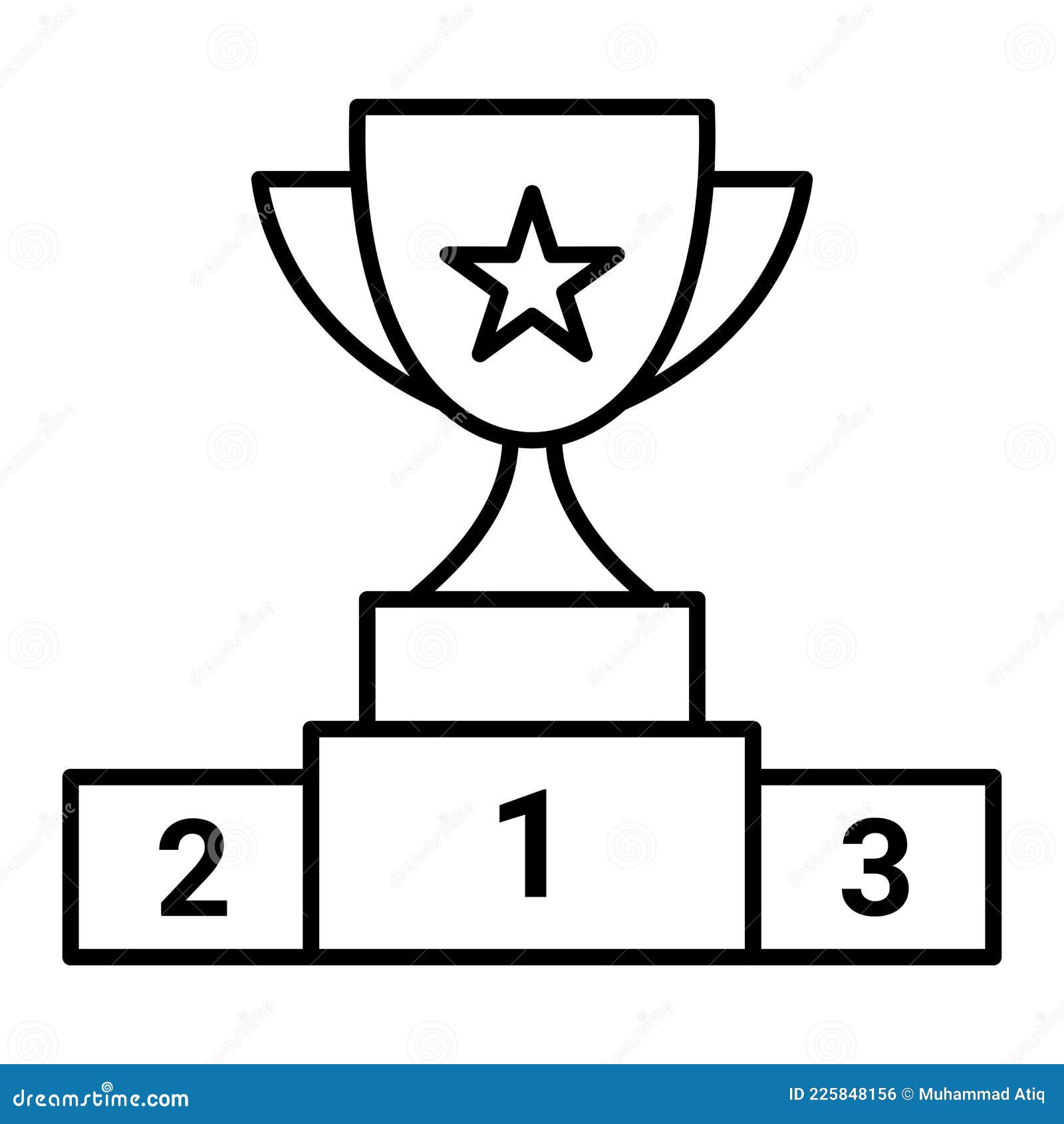 Vector Trophy Outline Icon Design Stock Vector - Illustration of linear, trophy: 225848156