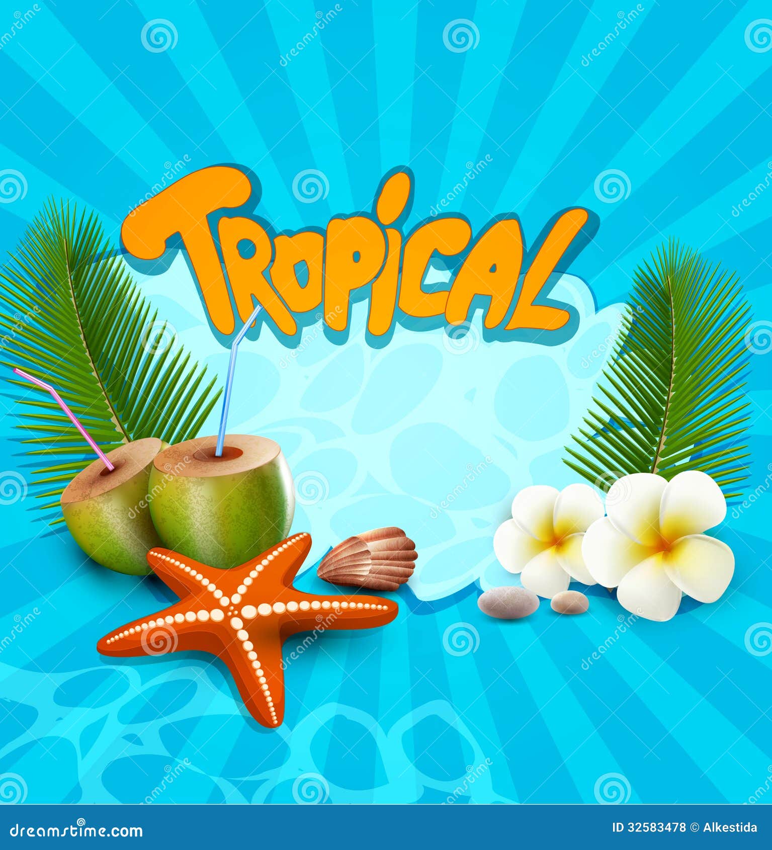 Tropical Banner With Realistic Banana Tree And Monstera Leaves ...