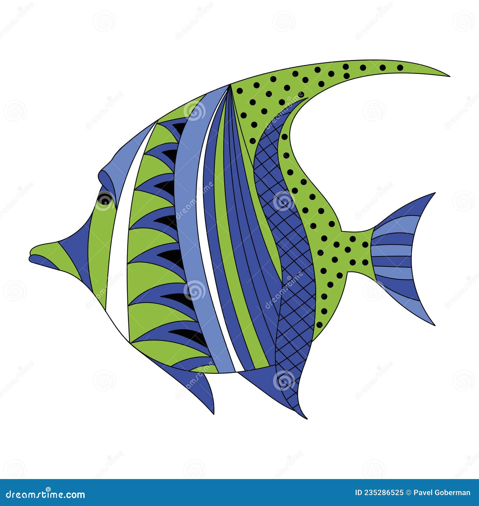 Vector Tropical Fish with a Pattern, Color Isolated Stock Vector ...