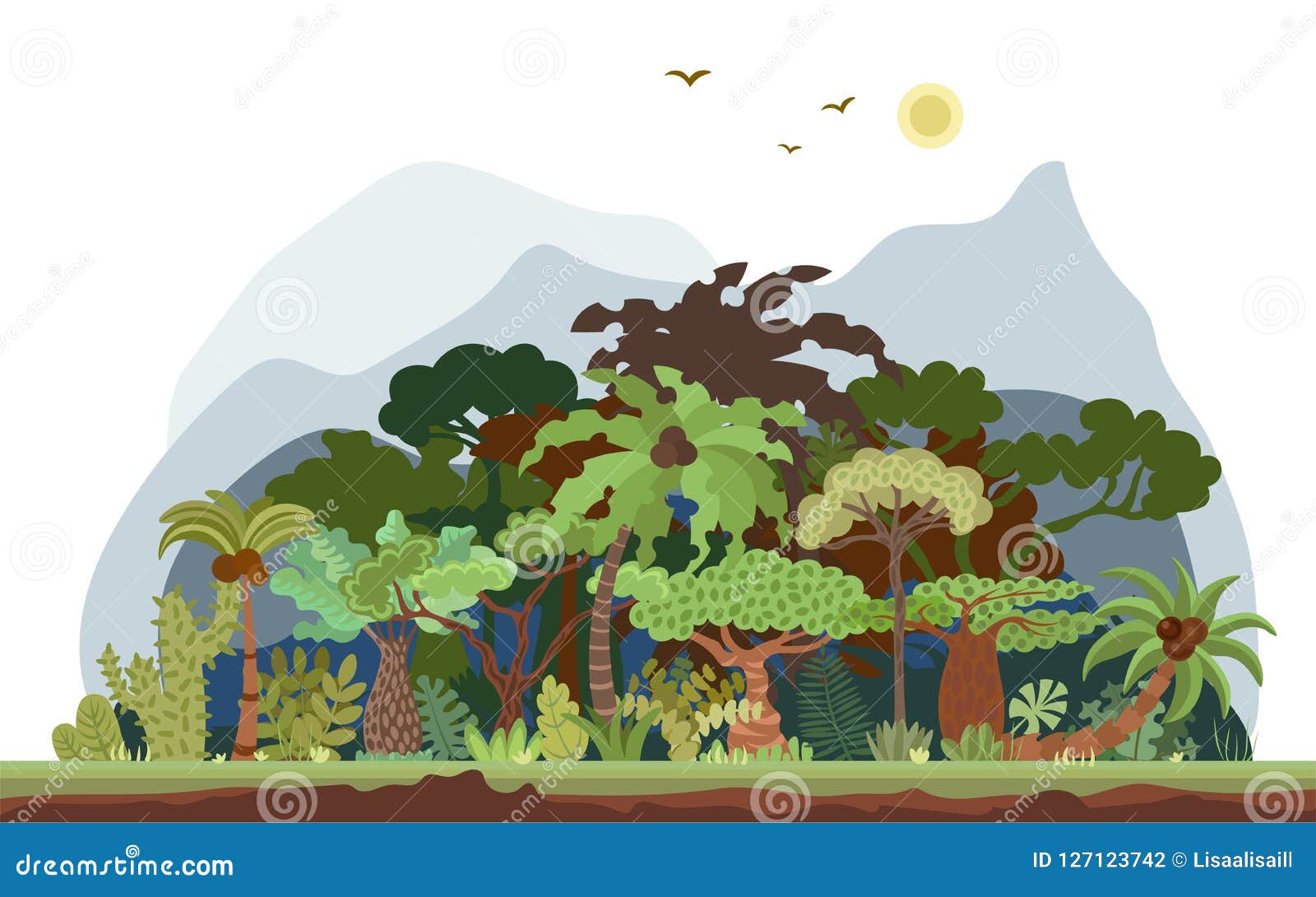 Cartoon Rainforest Tree