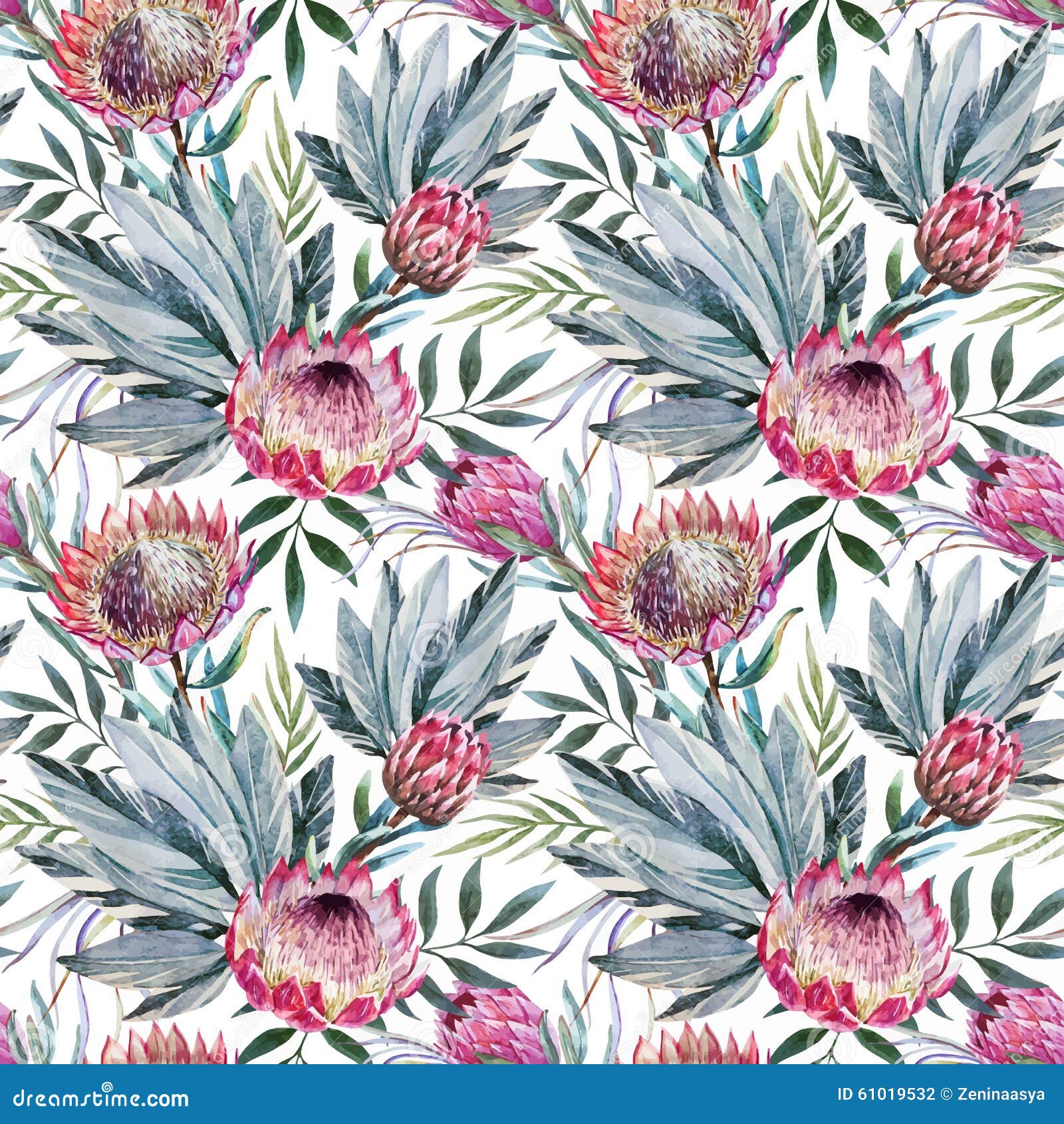 Vector Tropical Protea Pattern Stock Vector - Illustration of fashion ...