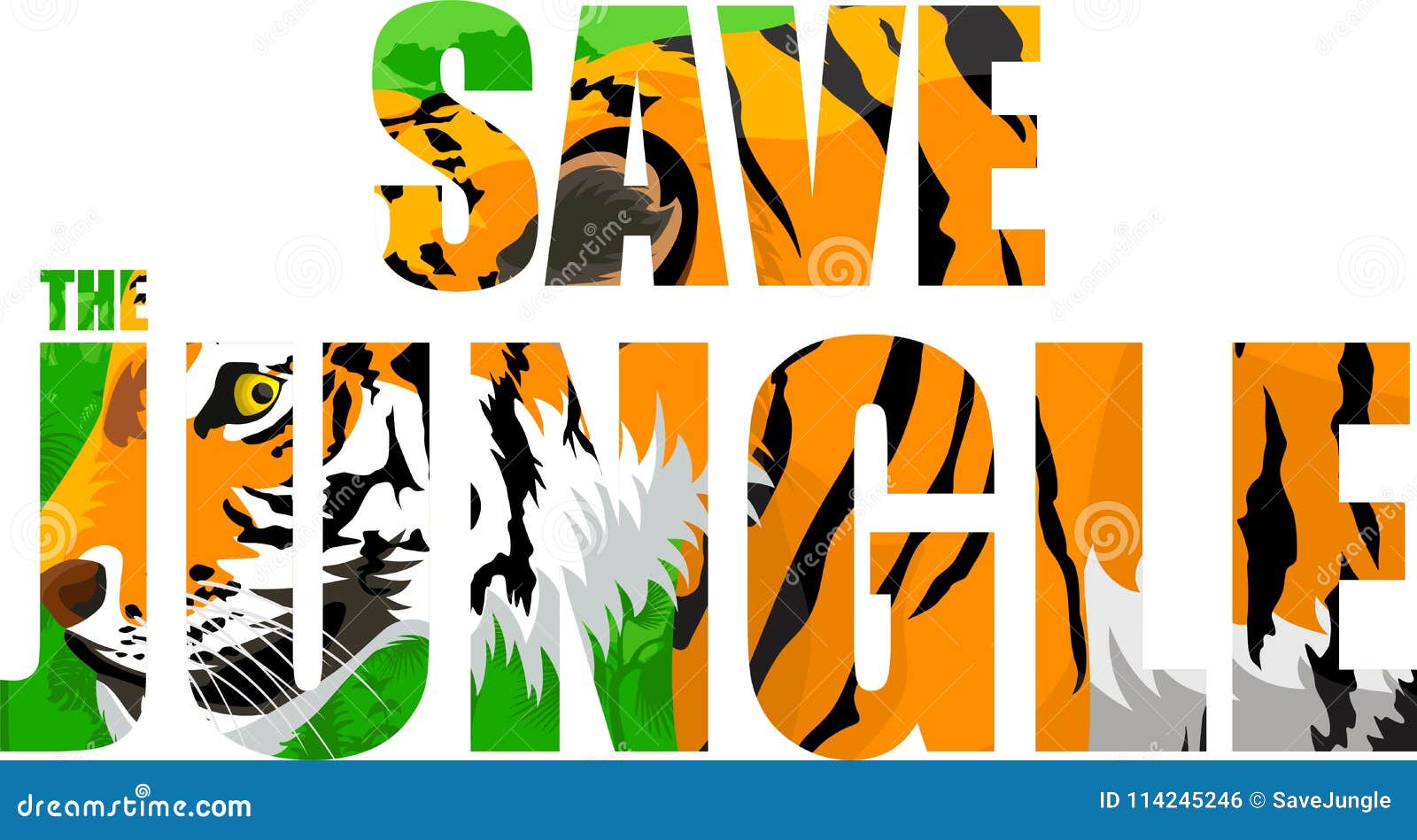 Save Tiger Logo. Save Tiger Save Trees Logo Cartoon Vector ...