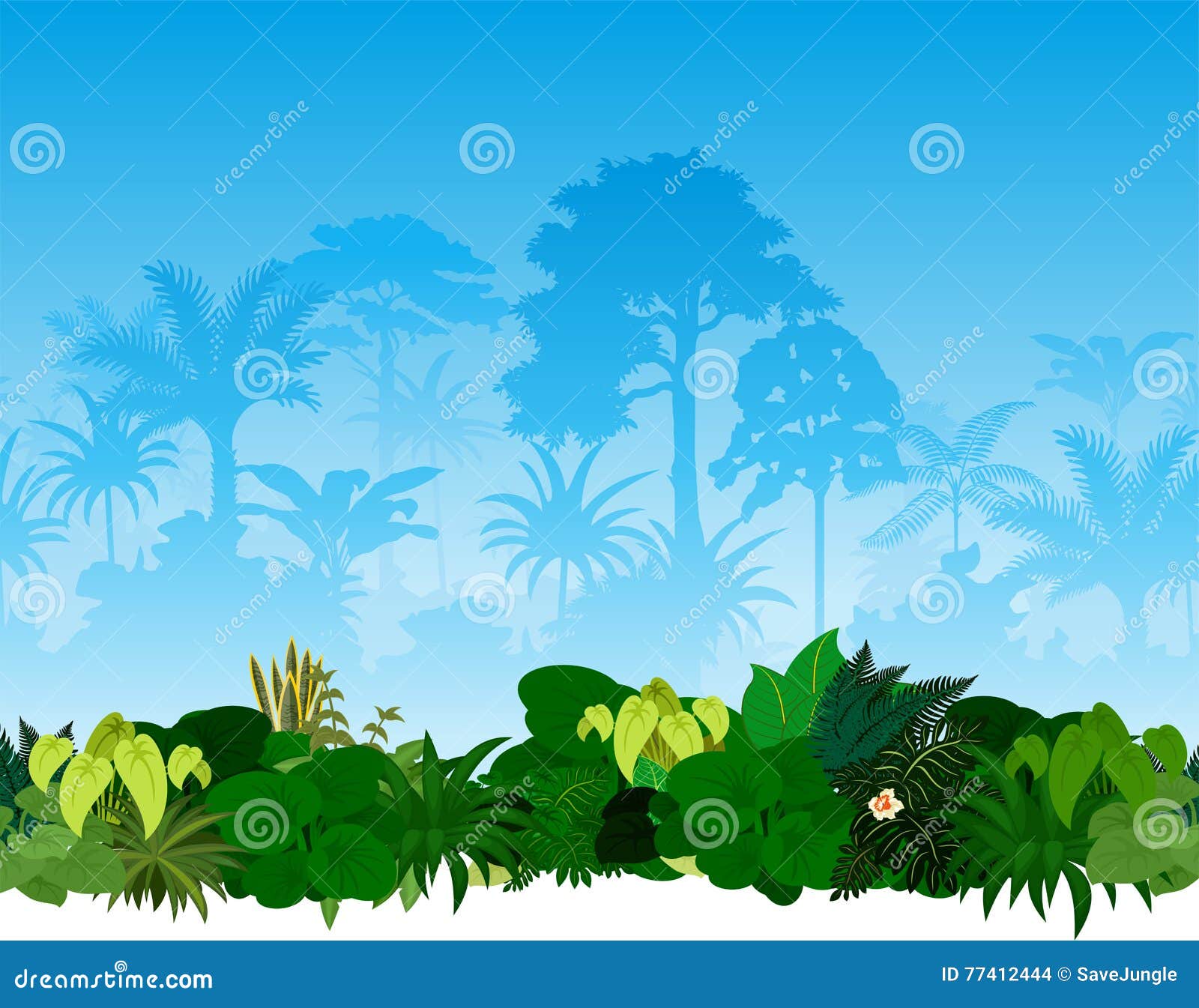 Tropical Rainforest Vector Illustration | CartoonDealer.com #58069738