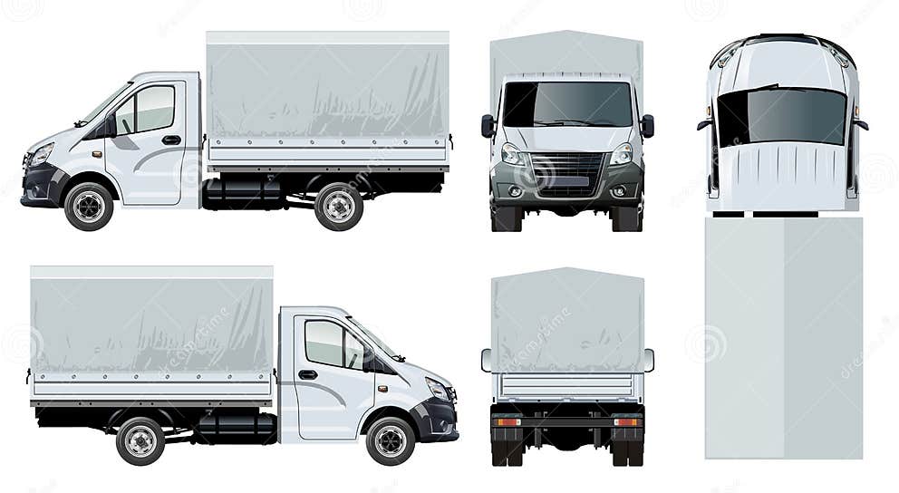 Vector Truck Template Isolated on White Stock Vector - Illustration of ...