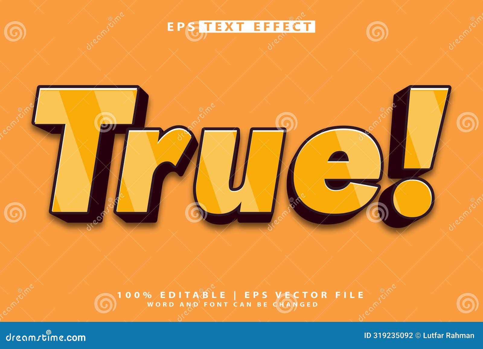 Vector True Bold Editable Text Effect Font Style Stock Vector ...
