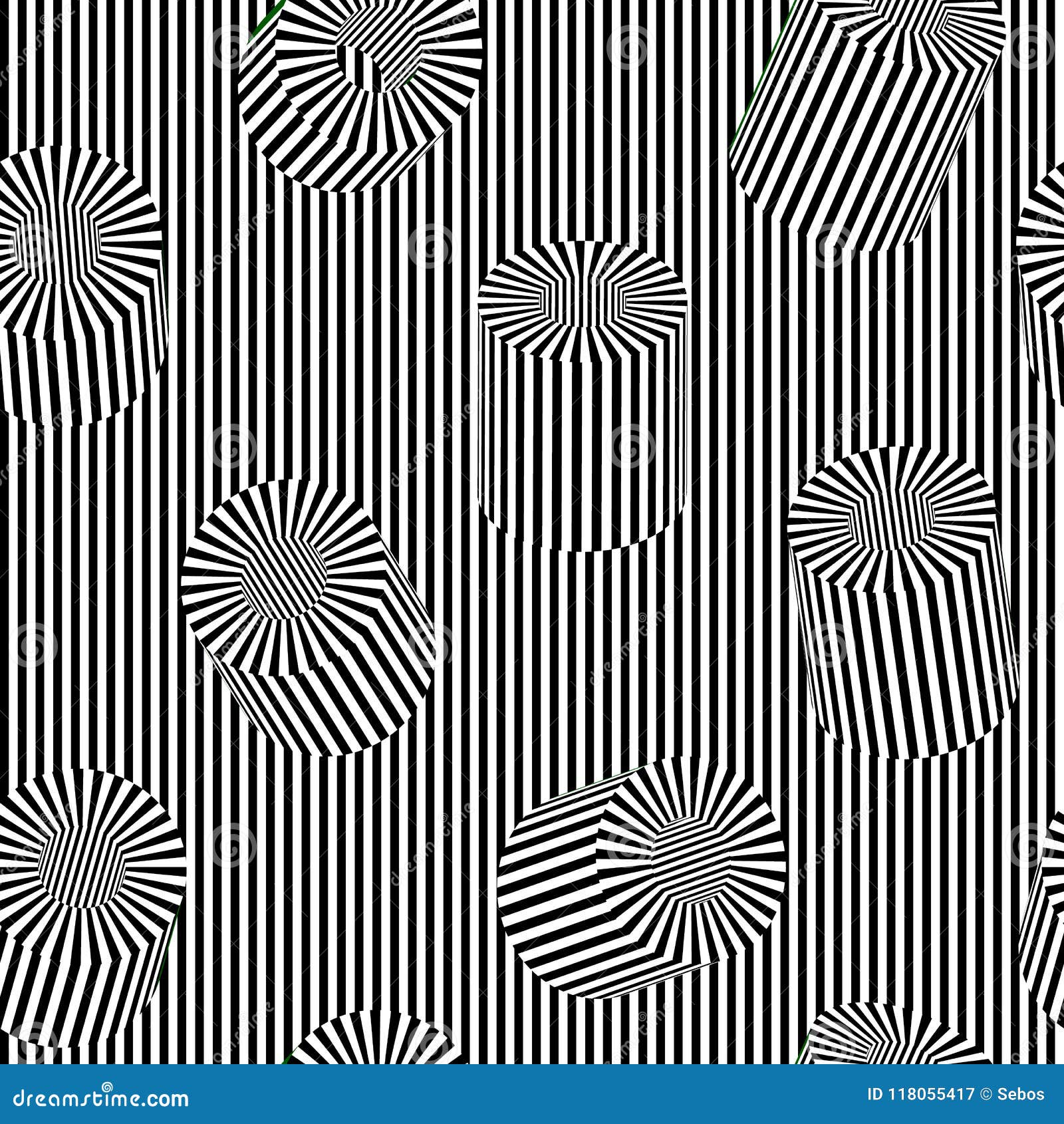 Vector Tube Op Art Pattern. Optical Illusion Abstract Background. Stock ...