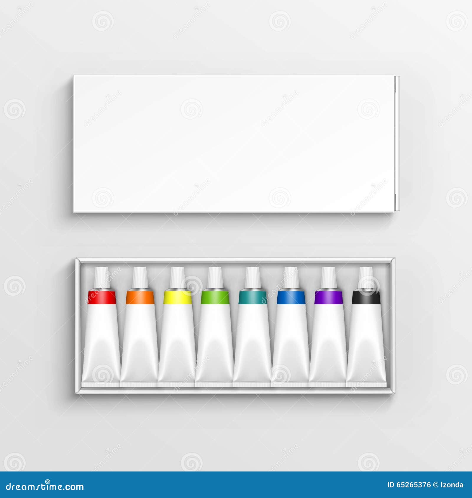 Vector Tubes of Paint in Packaging Box Isolated Stock Vector ...