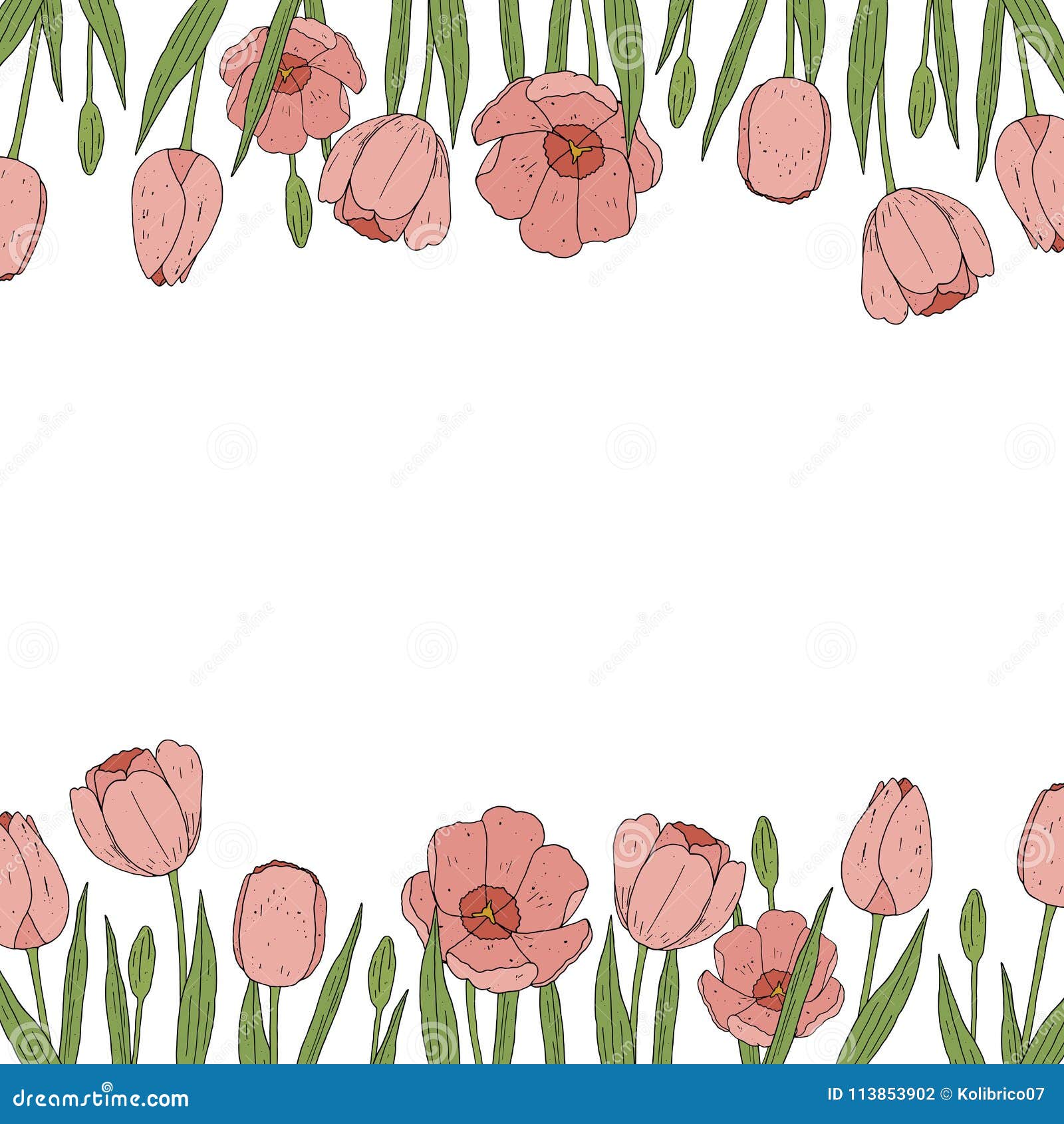 Tulips Flower Border Design