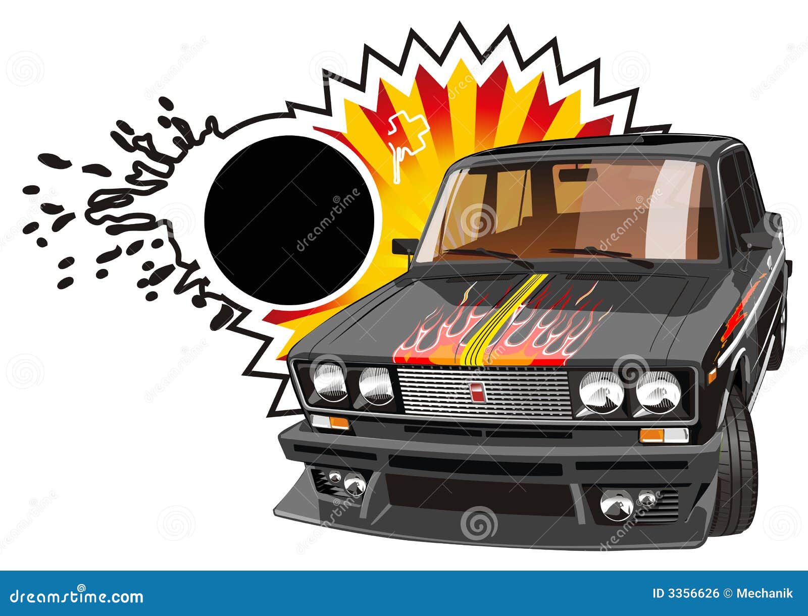 Vector tuned black car stock vector. Illustration of model - 3356626
