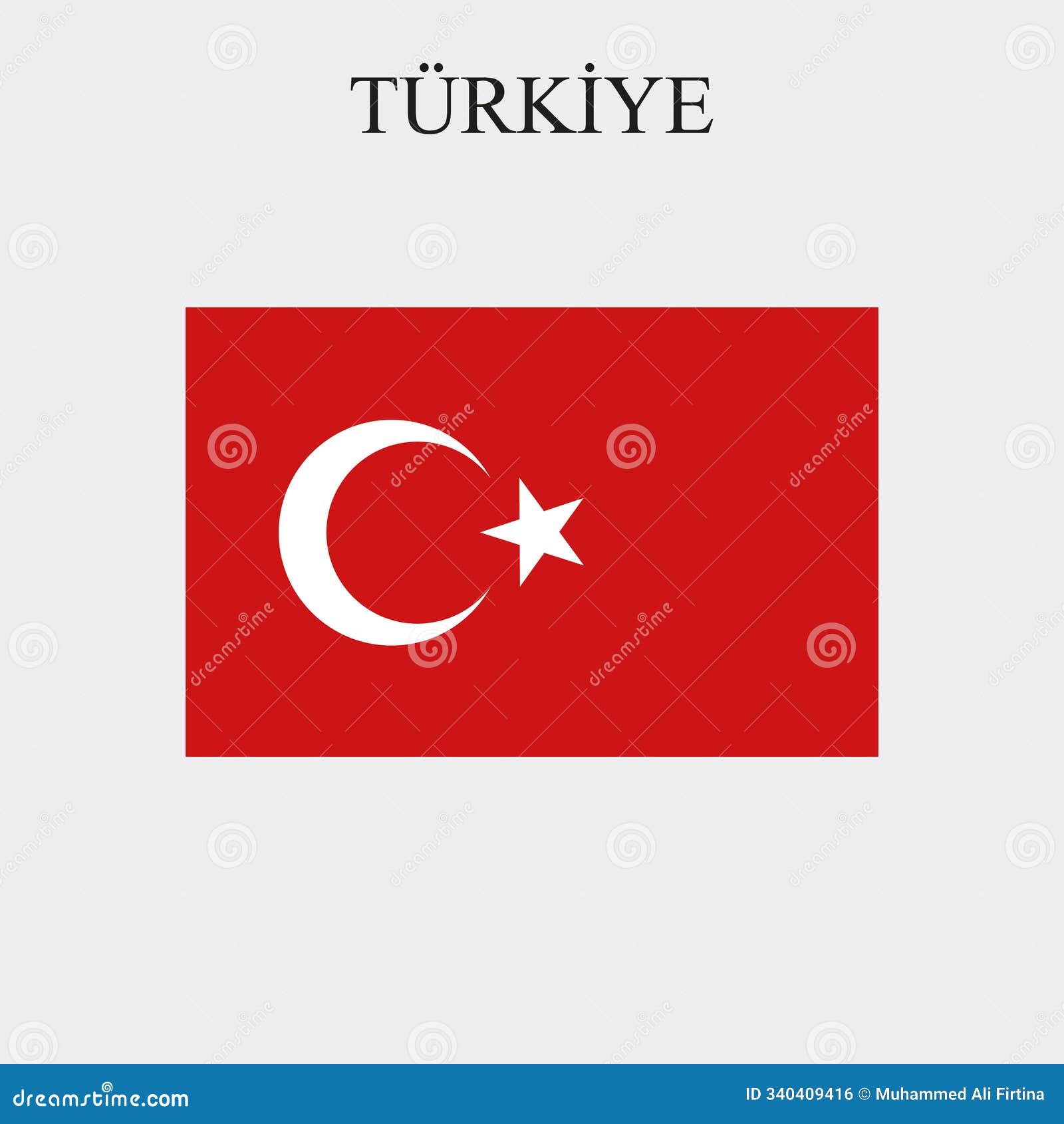 Vector of Turkish Flag. Rectangle Stock Illustration - Illustration of ...