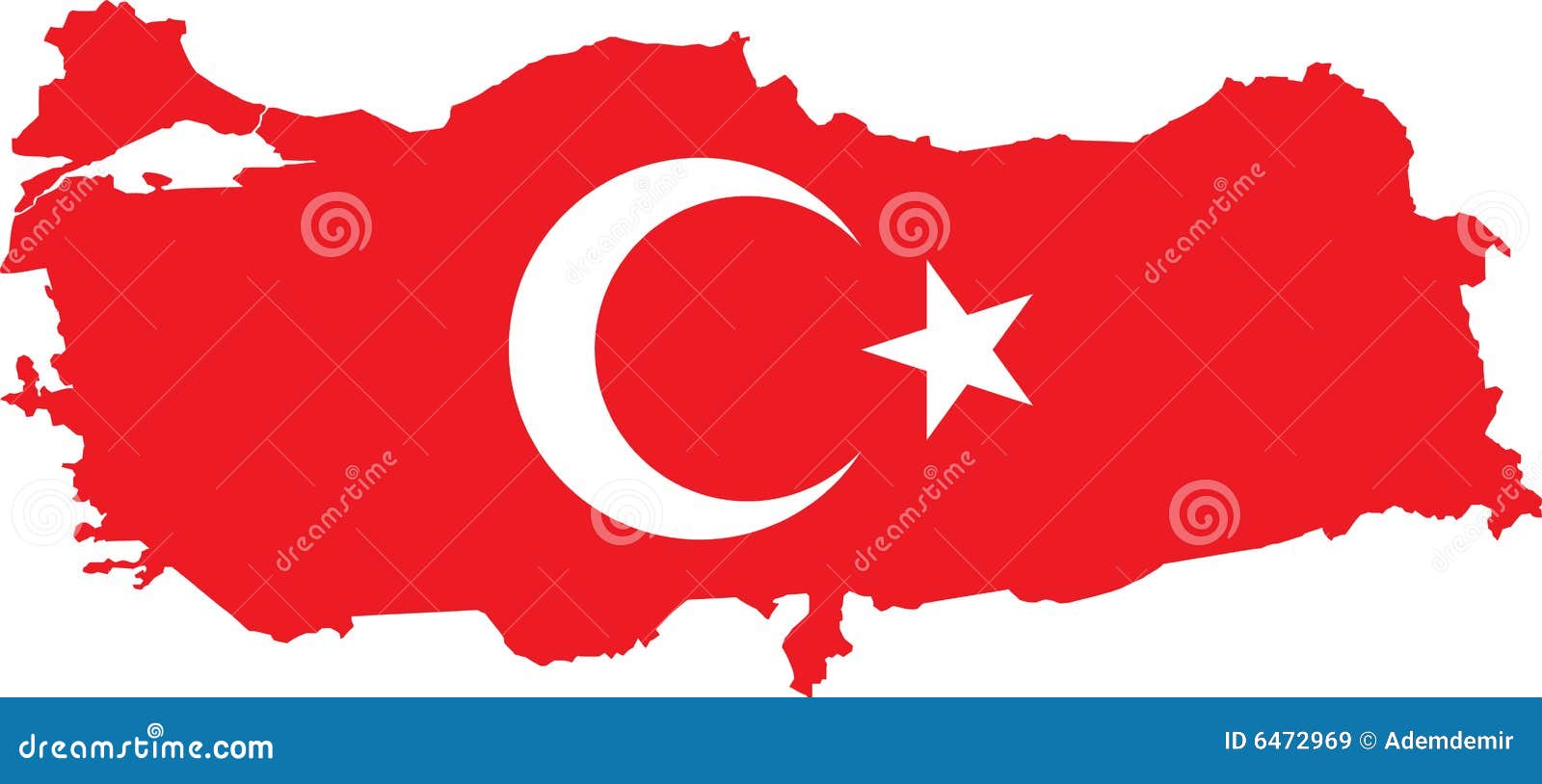 Vector Turkish Map with Flag. Stock Vector - Illustration of religion ...